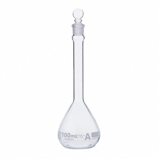 Glass, 100 mL Capacity - mL, Volumetric Flask - 793W23|8200100 - Grainger