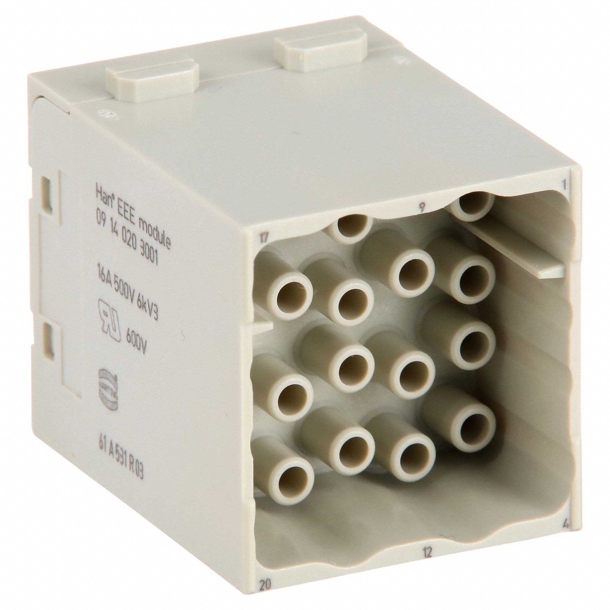 HARTING, Han-Modular®, Crimp, Industrial Rectangular Connector Insert ...