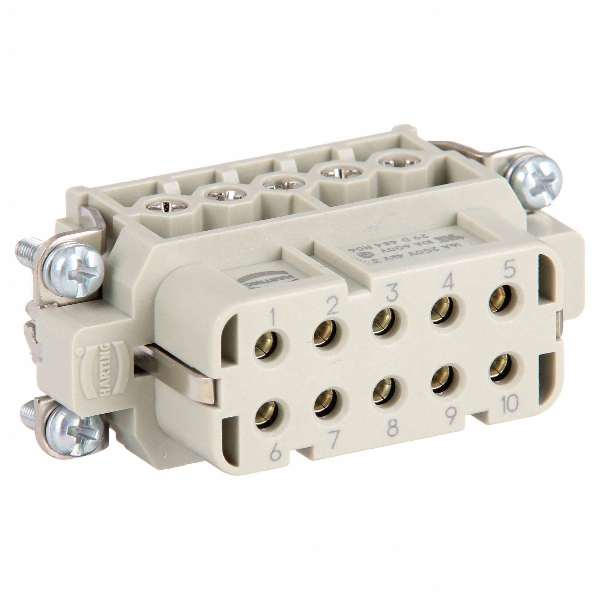 HARTING, Han® A, Screw, Industrial Rectangular Connector Insert ...