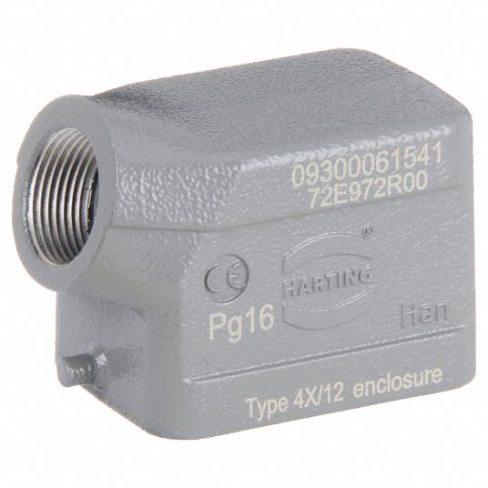 HARTING, Size 6 B, Side, Rectangular Connector Hood - 793XU2 ...