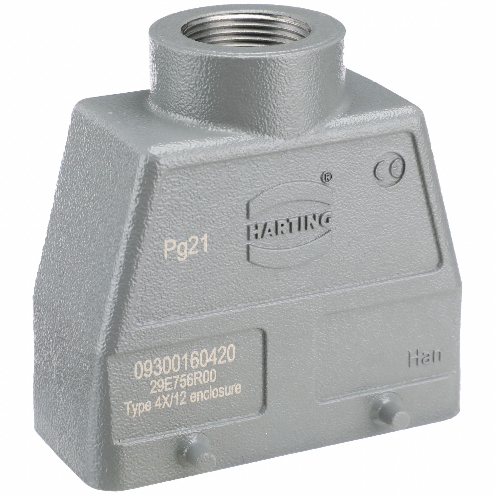 HARTING, Size 16 B, Top, Rectangular Connector Hood - 793XW9|09300160420 - Grainger