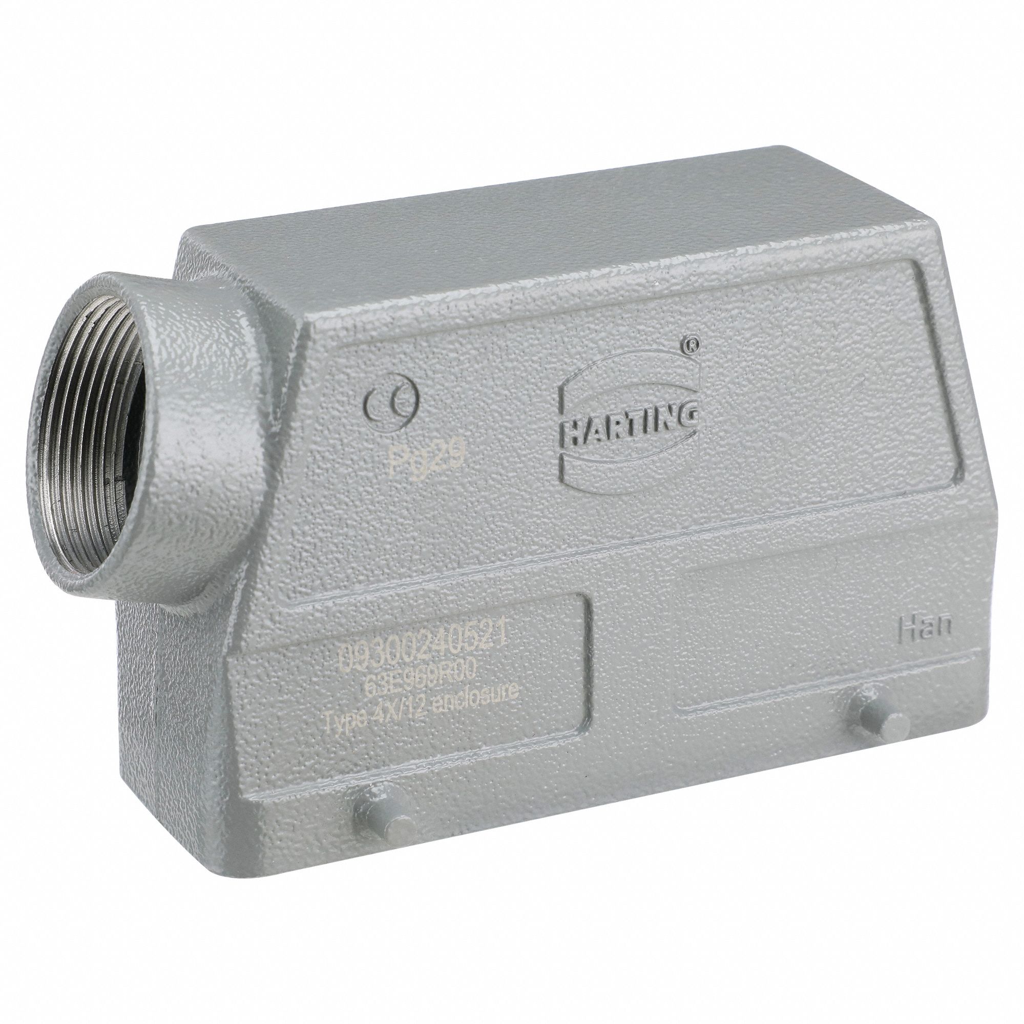 HARTING, Size 24 B, Side, Rectangular Connector Hood - 793XZ5|09300240521 - Grainger