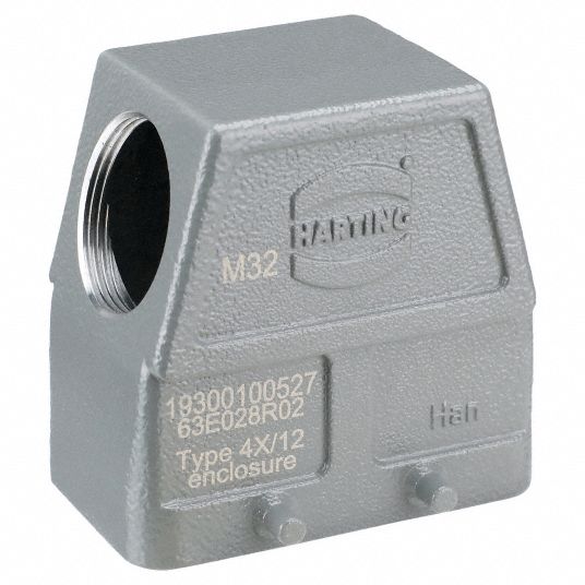 HARTING, Size 10 B, Side, M32 Rectangular Connector Hood - 793Y64|19300100527 - Grainger
