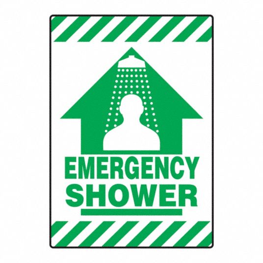 Floor Sign, Sign Format Other Format, Emergency Shower, Sign Header No ...