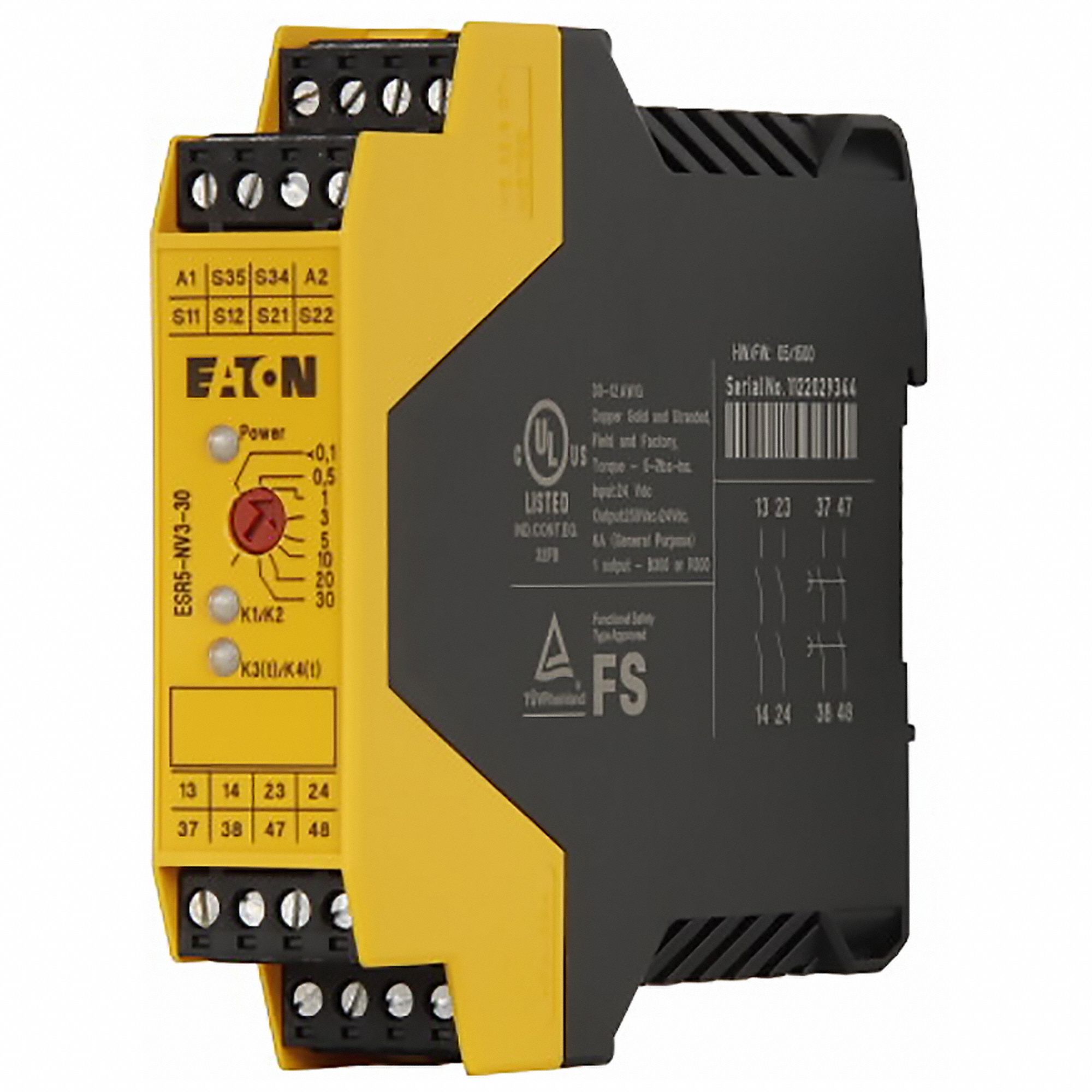 EATON, DIN-Rail Relay Mounting, 16 Pins/Terminals, Safety Monitoring ...