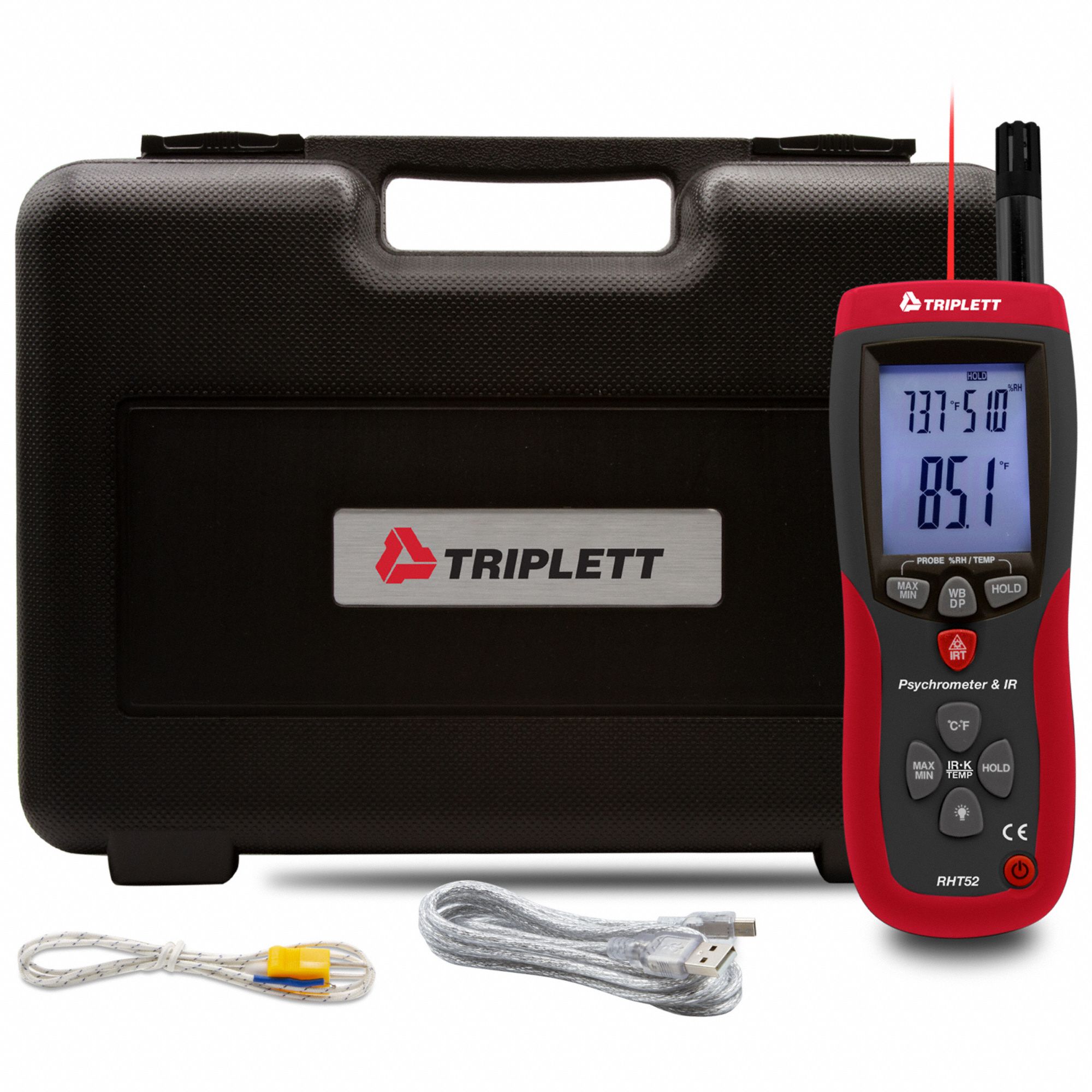 TRIPLETT HYGRO-THERMOMETER DEW POINT IR NIST - 794UF2|RHT52-NIST - Grainger
