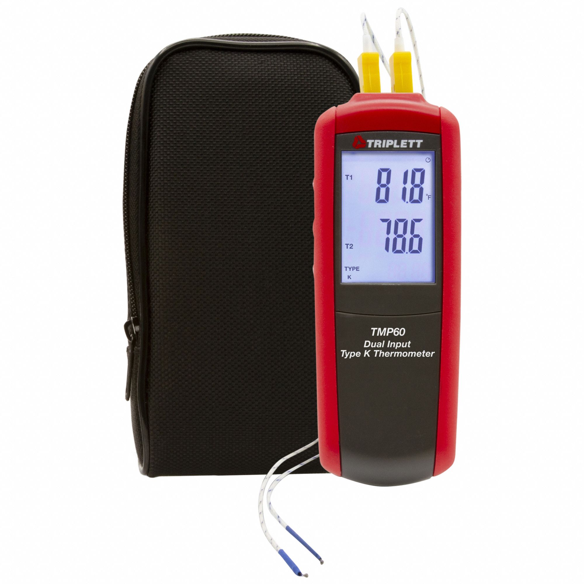 TRIPLETT DIFFERENTIAL THERMOMETER, TYPE K, Thermocouple, Accuracy ±0.15 ...