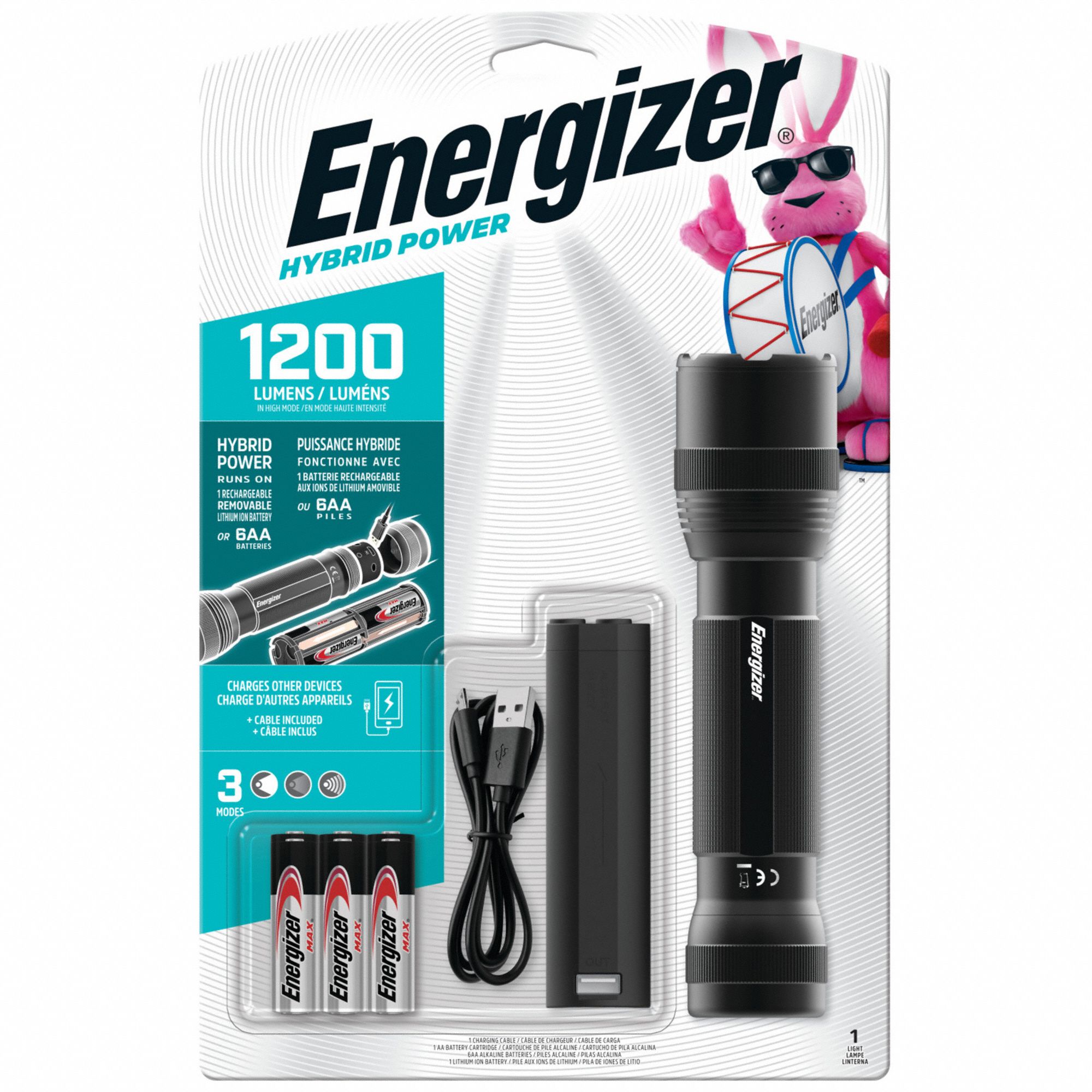 ENERGIZER, Rechargeable, 1,200 lm Max Brightness, Flashlight - 797EY3 ...