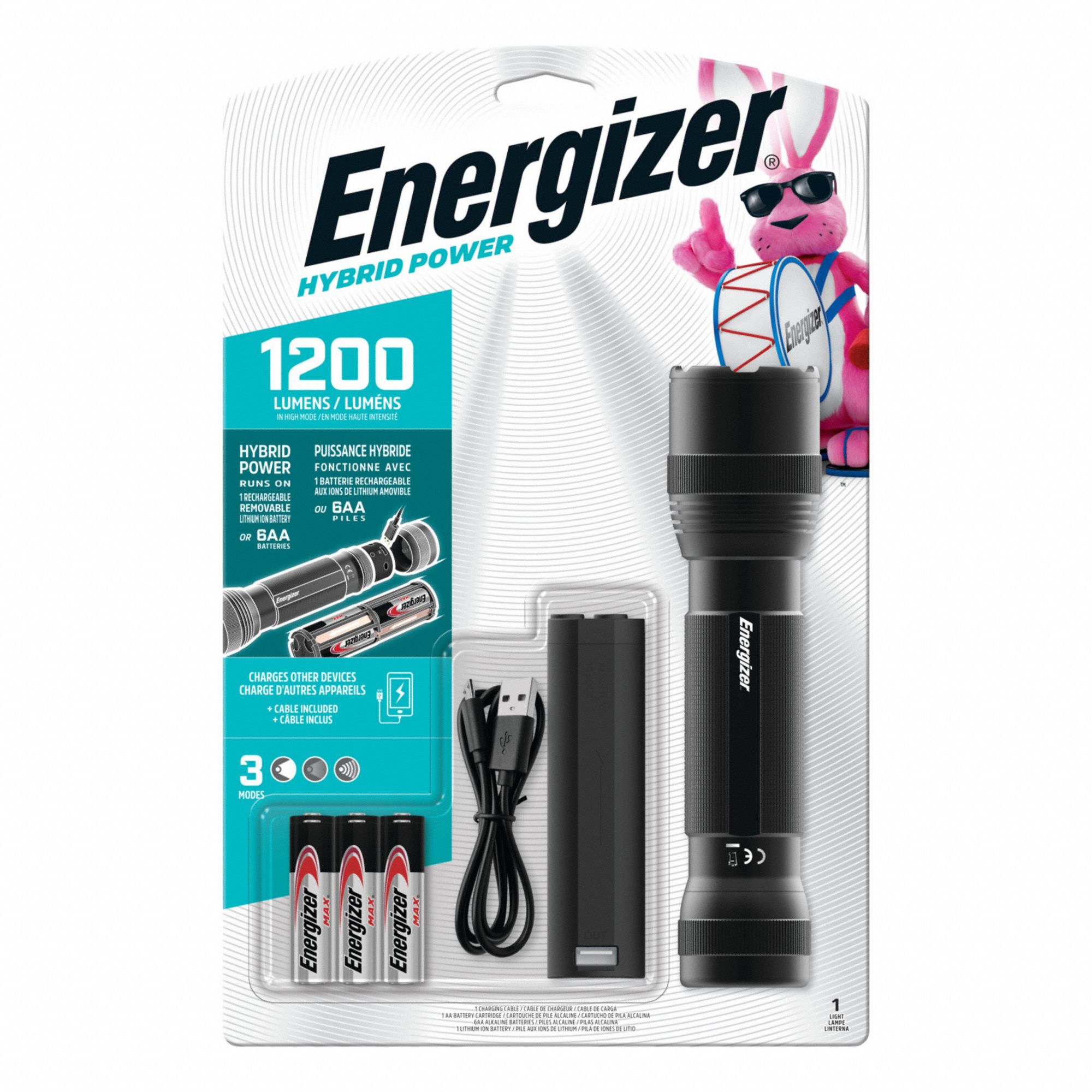 ENERGIZER, Rechargeable, 1,200 lm Max Brightness, Flashlight - 797EY3 ...