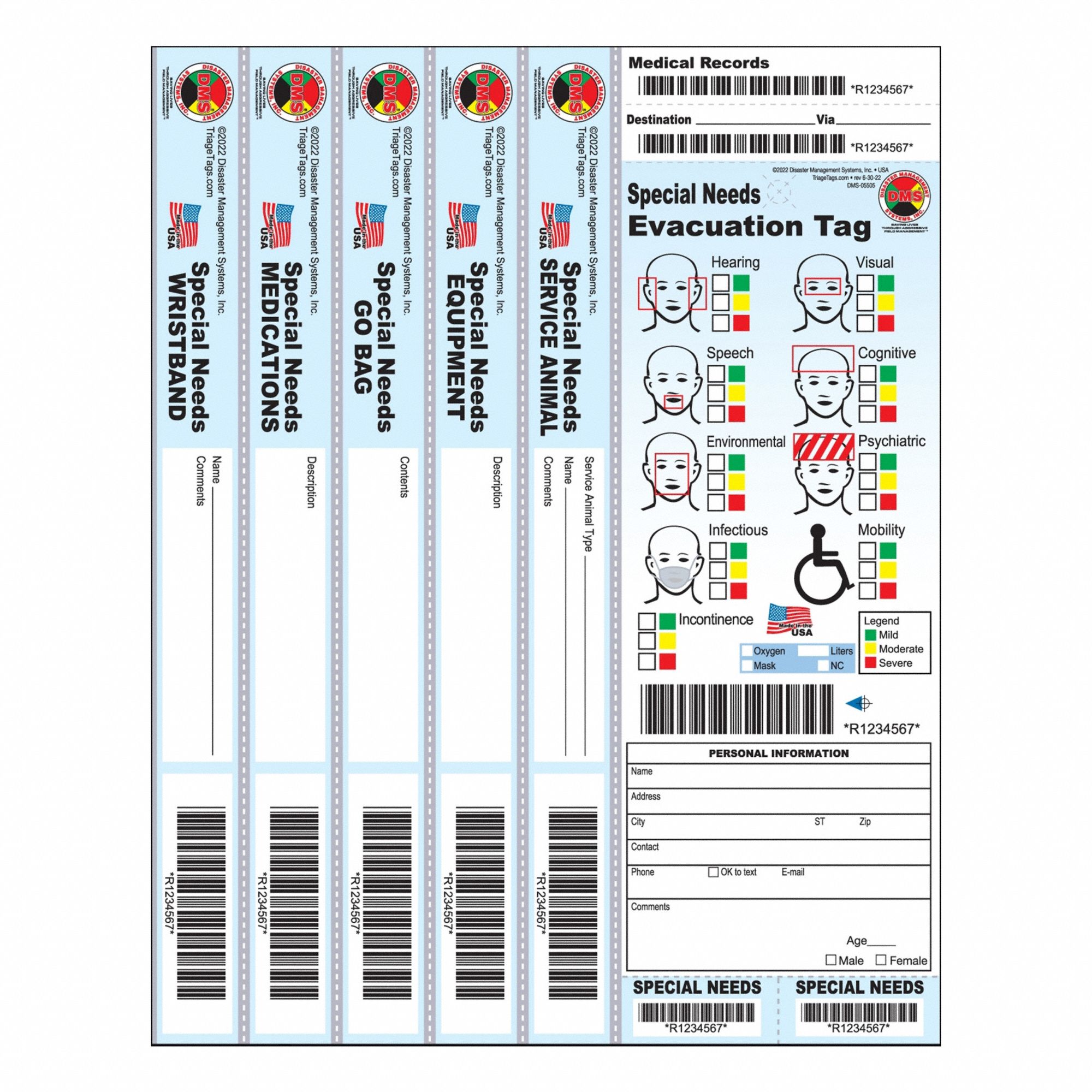 DISASTER MANAGEMENT SYSTEMS, Multi-Color, 8 1/2 in Overall Wd ...