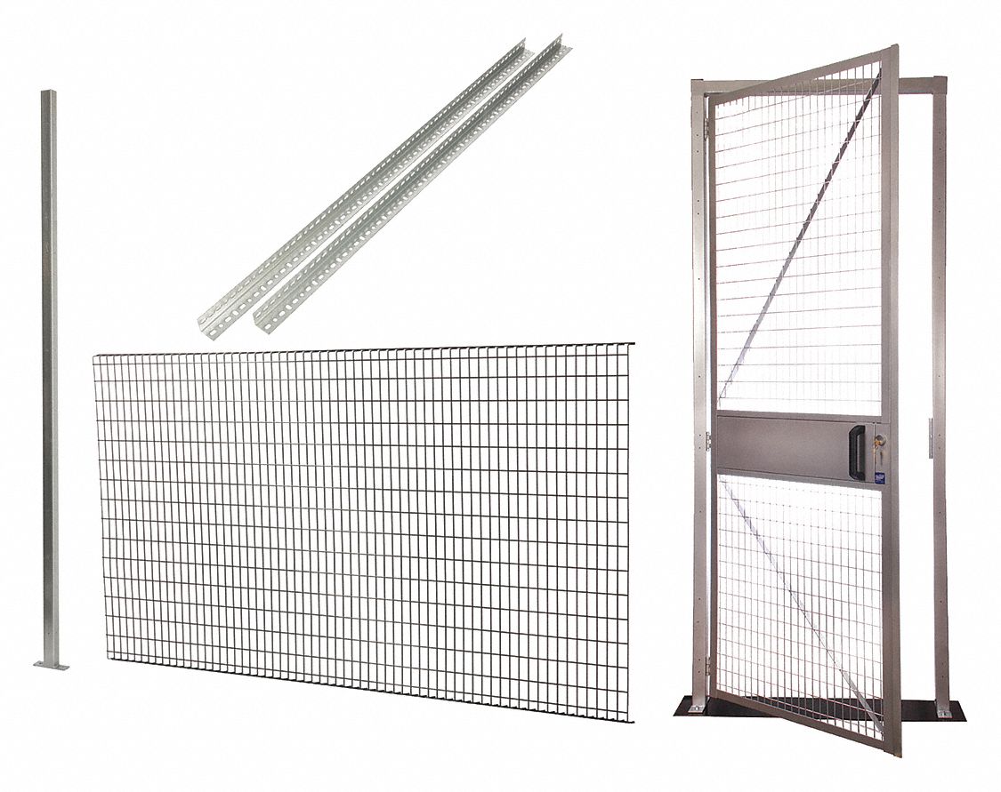 FOLDING GUARD, 12 ft x 12 ft 8 ft, Silver, Wire Partition Kit - 7A590 ...