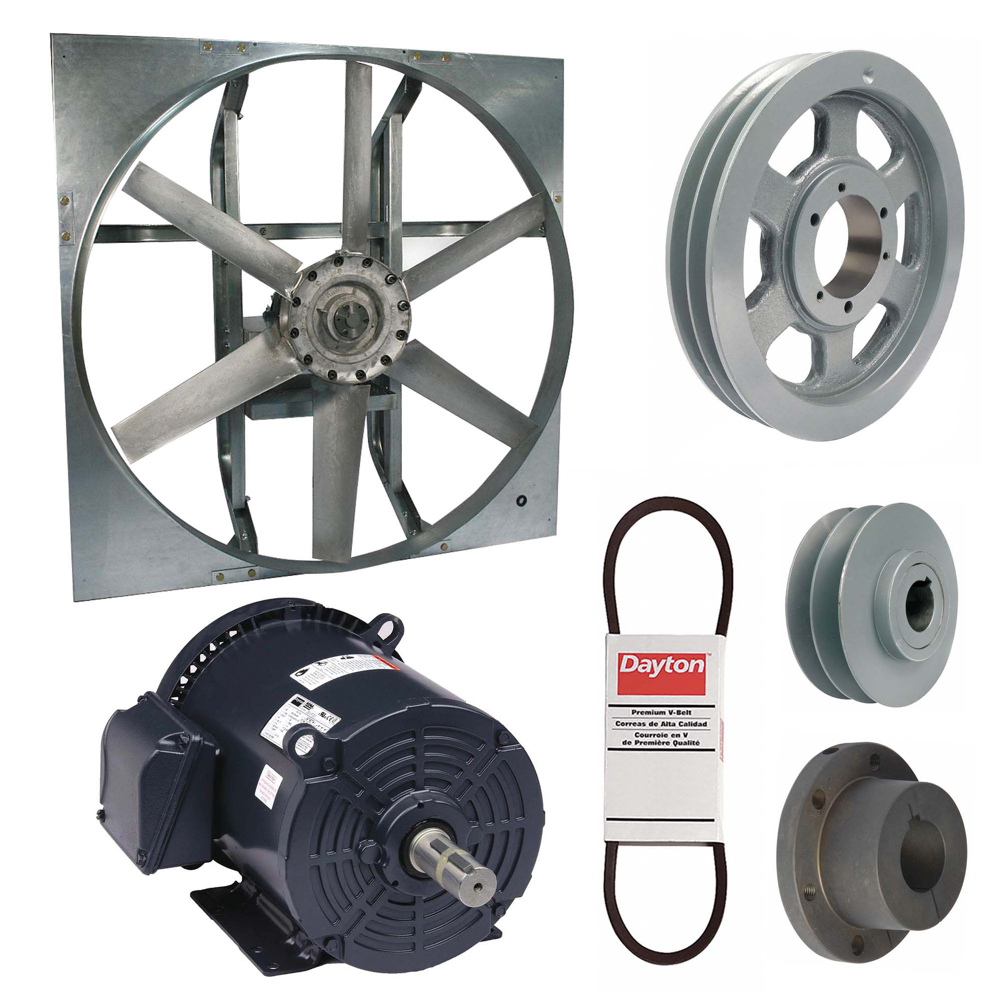 DAYTON, Belt Drive, 60 in Blade, Supply Fan w/Drive Package - 7AC77 ...