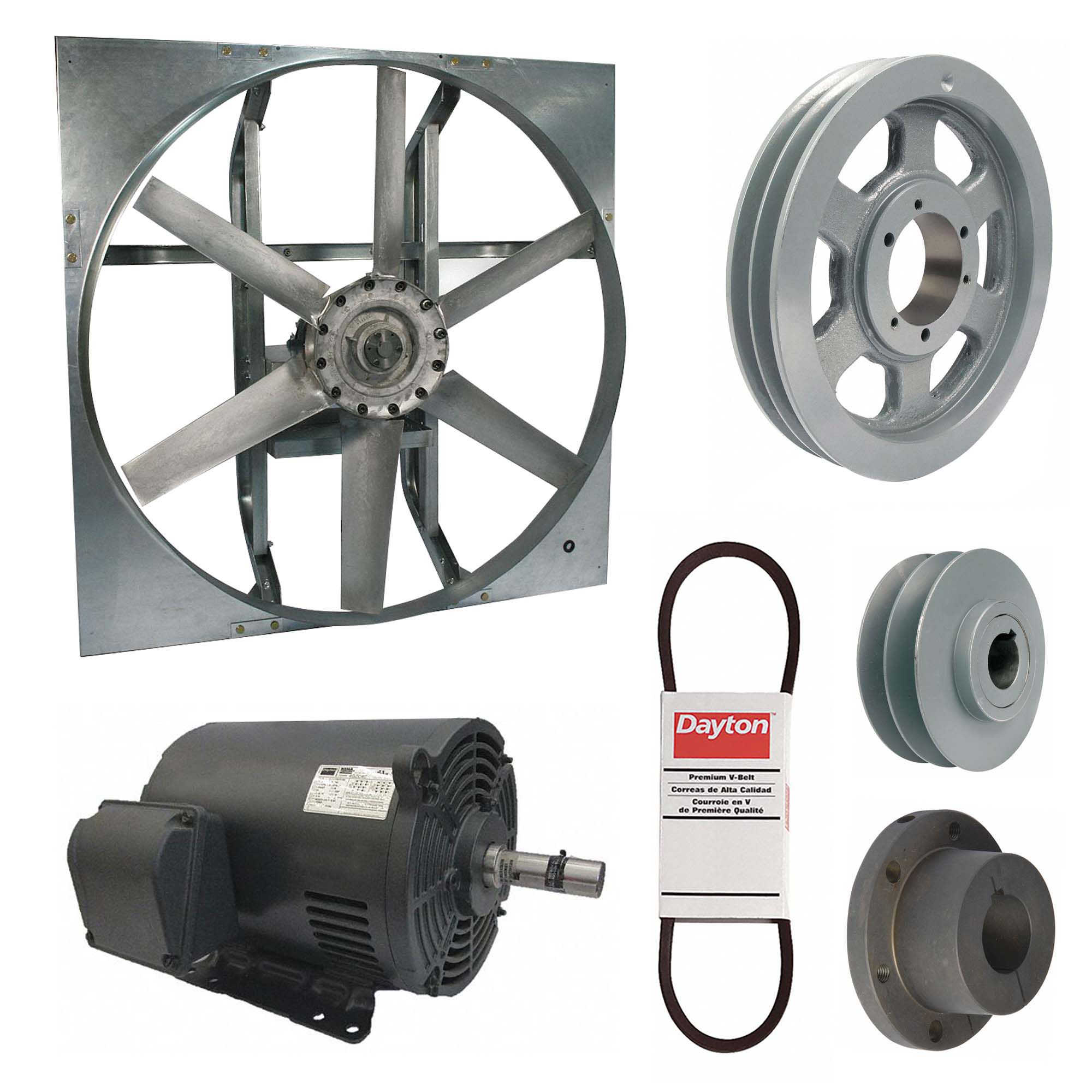 DAYTON, Belt Drive, 60 in Blade, Supply Fan w/Drive Package - 7AC78 ...