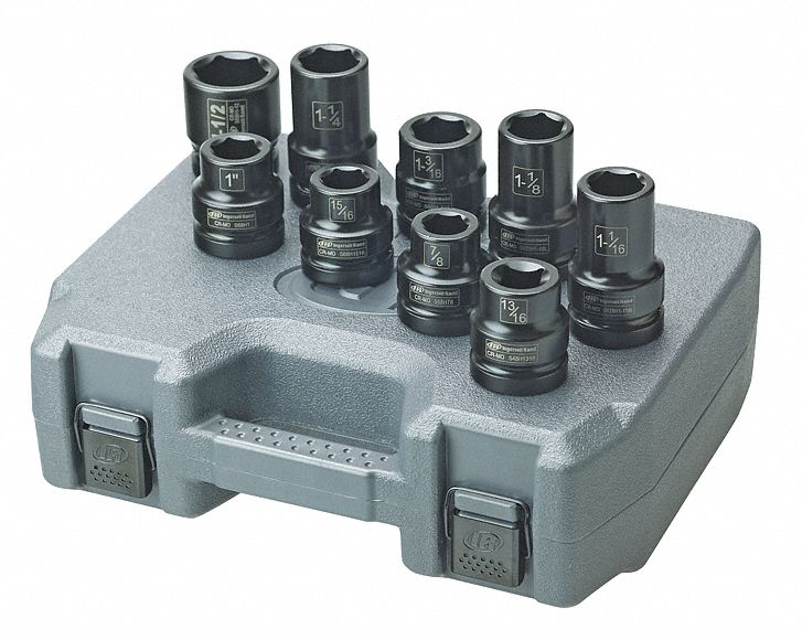 Impact Socket Set, Electro-phosphate, 1 in, Impact Rated No - Grainger