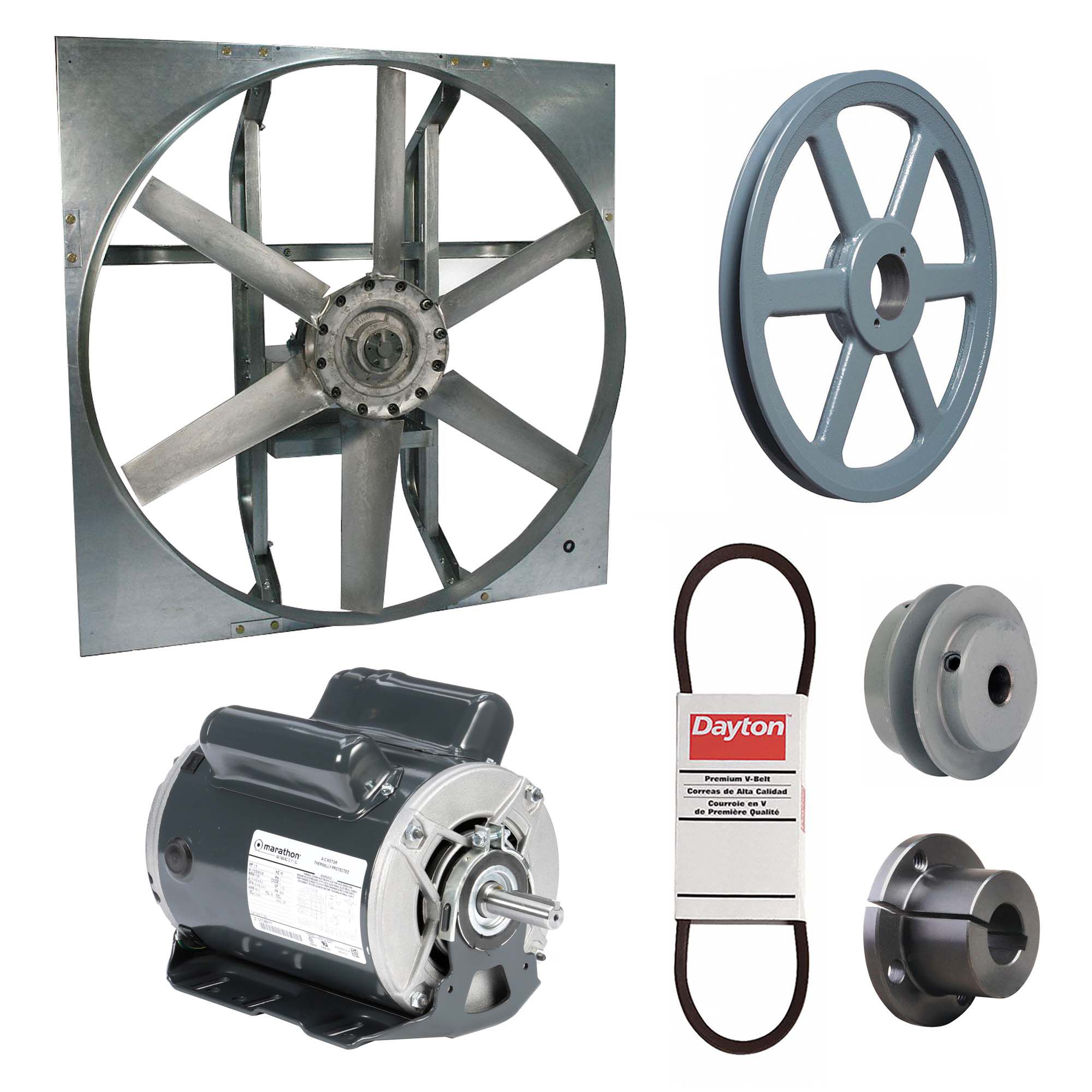 Belt Drive, 48 in Blade, Exhaust Fan with Drive Package - 7AR67|7AR67 ...