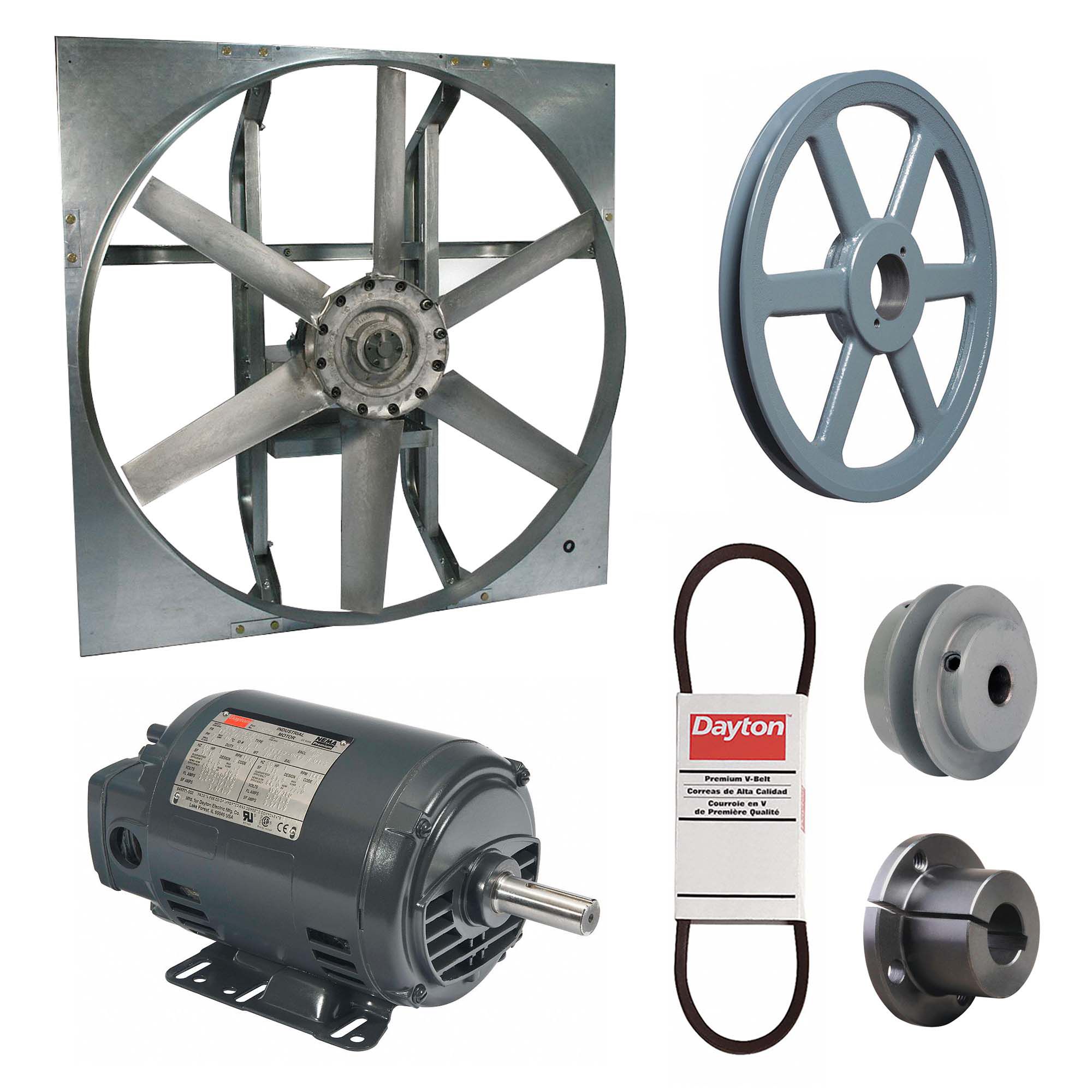 Belt Drive, 54 in Blade, Exhaust Fan with Drive Package - 7AR73|7AR73 ...