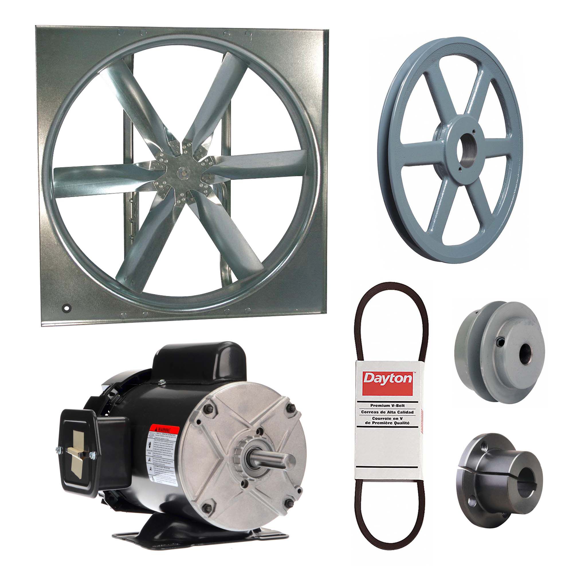 DAYTON, Belt Drive, 36 in Blade, Supply Fan w/Drive Package - 7CC32 ...