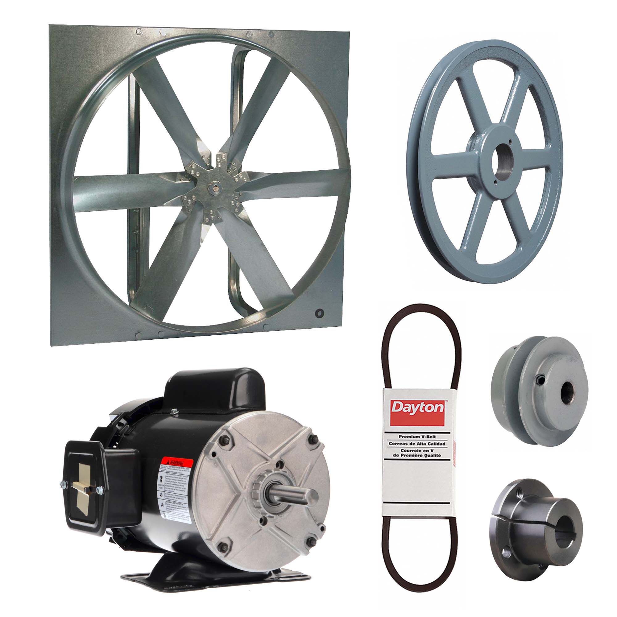 Belt Drive, 36 in Blade, Exhaust Fan with Drive Package - 7CF05|7CF05 ...