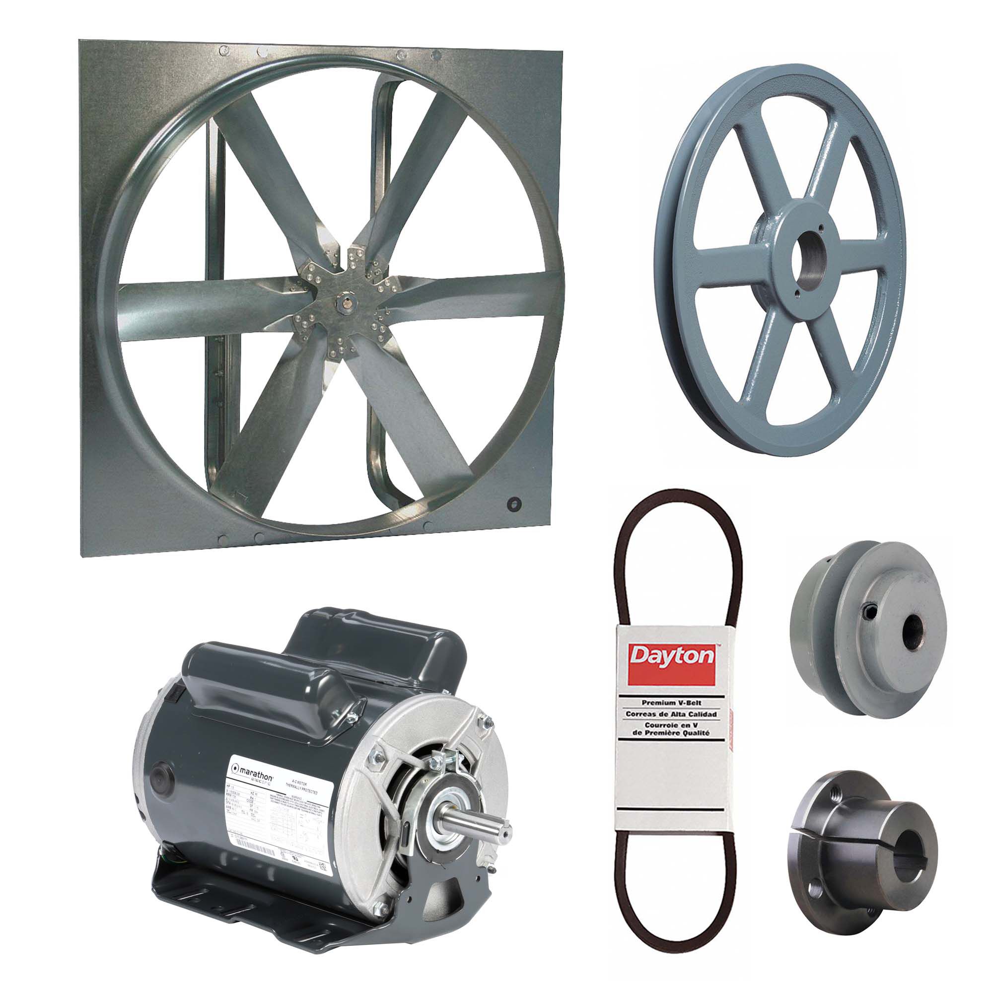 Belt Drive, 36 in Blade, Exhaust Fan with Drive Package - 7CF13|7CF13 ...
