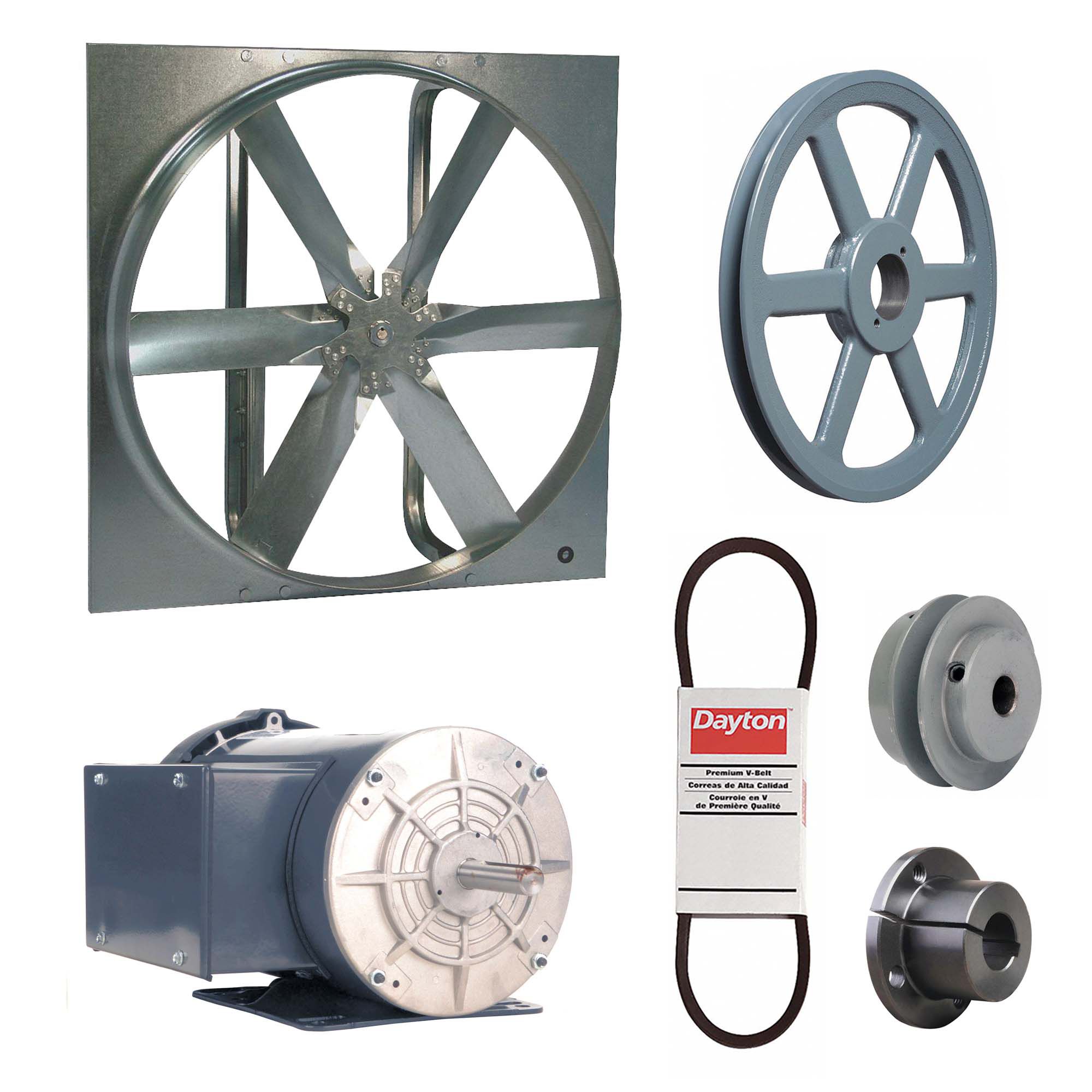 Belt Drive, 48 in Blade, Exhaust Fan with Drive Package - 7CF41|7CF41 ...