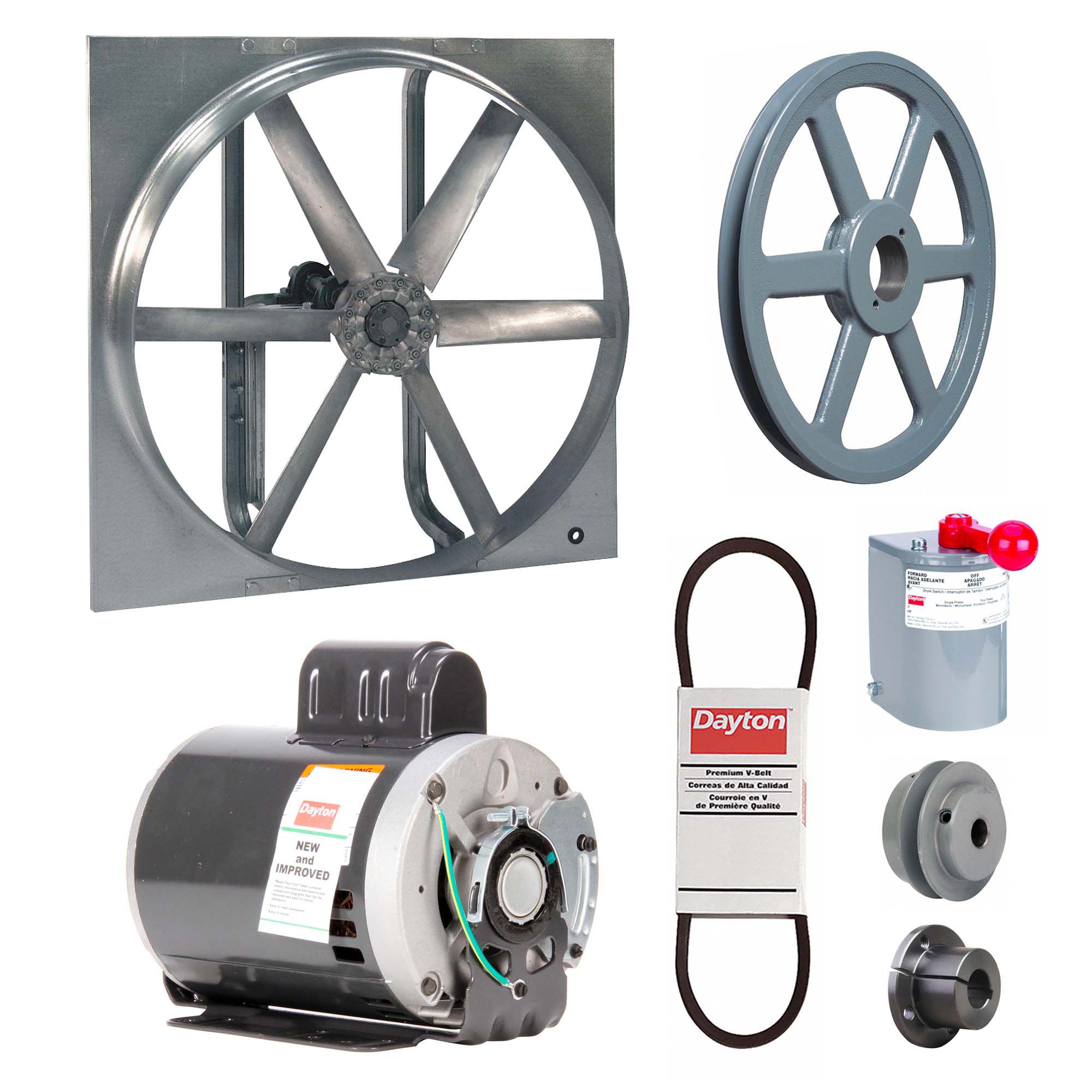 Belt Drive, 36 in Blade, Exhaust/Supply Fan - 7CK44|7CK44 - Grainger