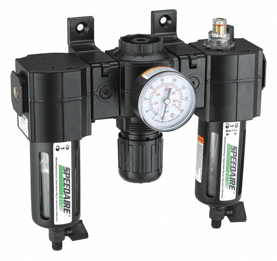 SPEEDAIRE, 1/2 in NPT, 60 cfm, Filter/Regulator/Lubricator - 7D715 ...