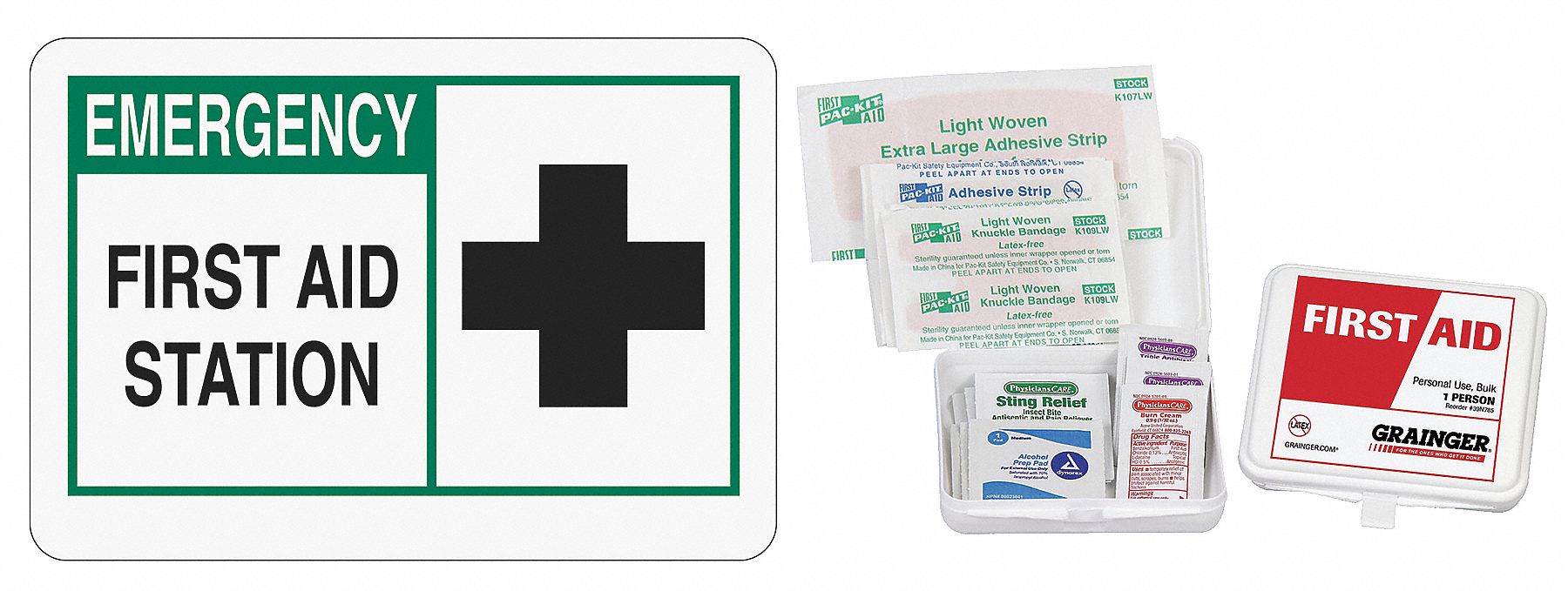 Gen Purpose, 20 Components, First Aid Kit and Housing - 7DW86|7DW86 ...