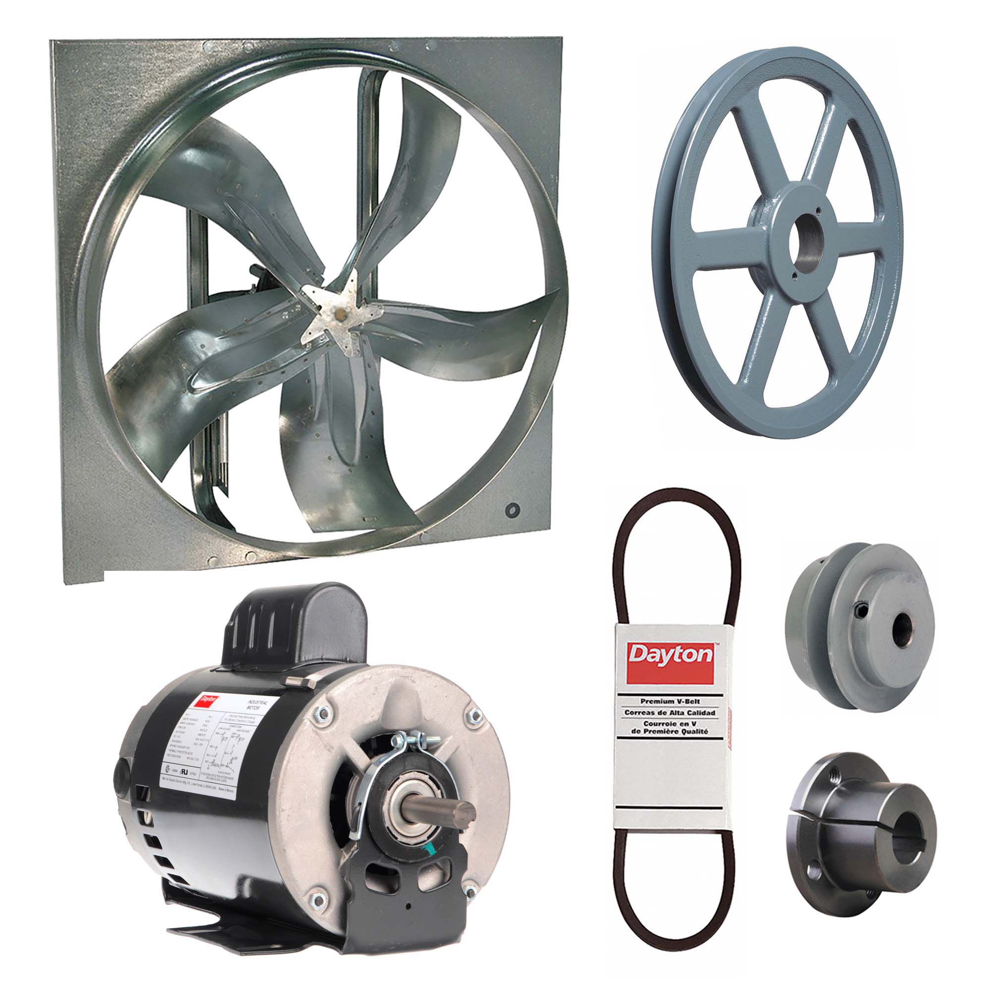 DAYTON Vnt Tbjo Med,Diá 24plg,1 HP,Motor Abto - Ventiladores de ...