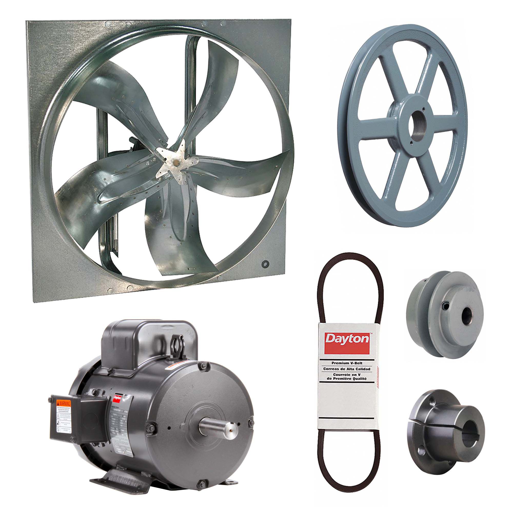 Belt Drive, 42 in Blade, Exhaust Fan with Drive Package - 7M821|7M821 ...