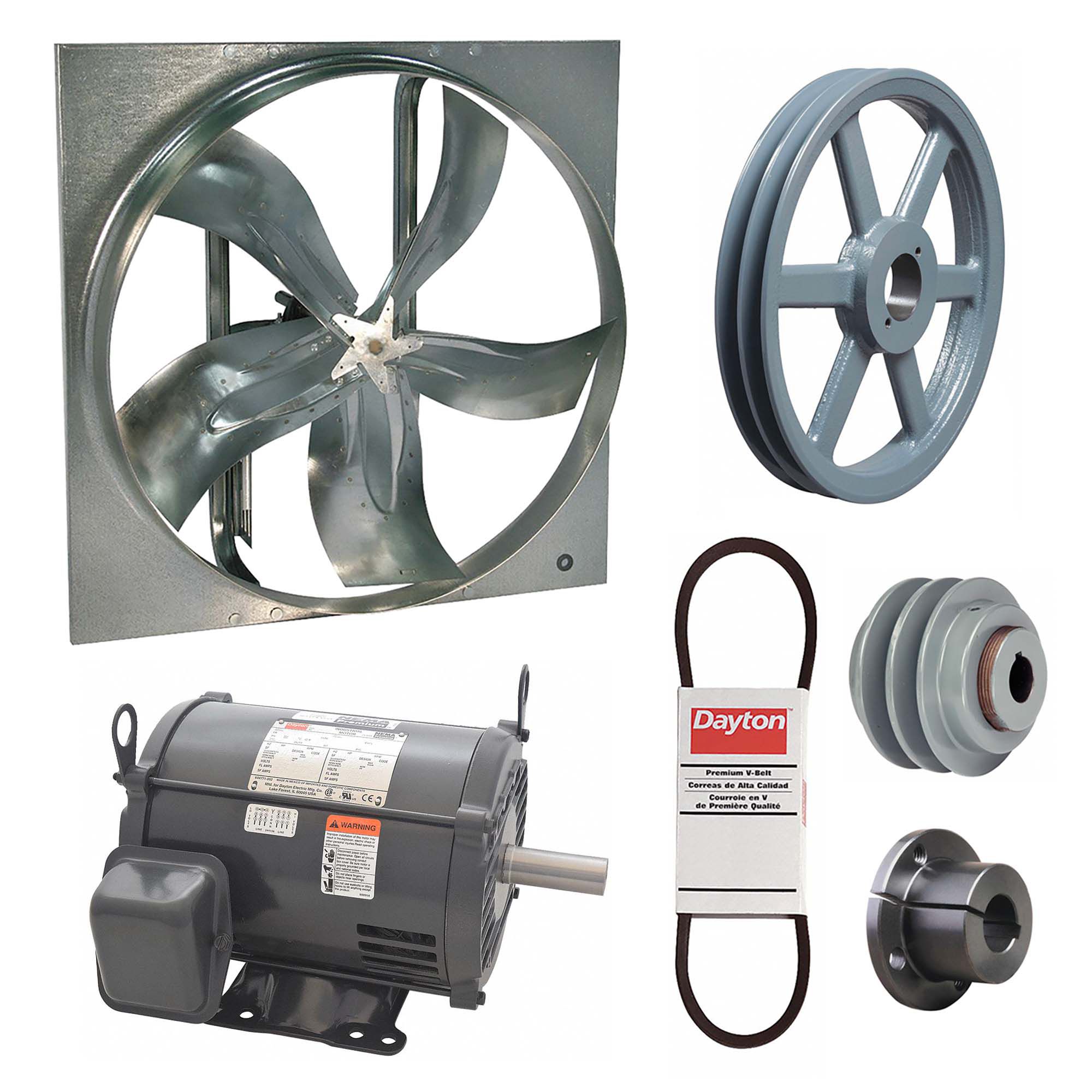 Belt Drive, 54 in Blade, Exhaust Fan with Drive Package - 7M857|7M857 ...