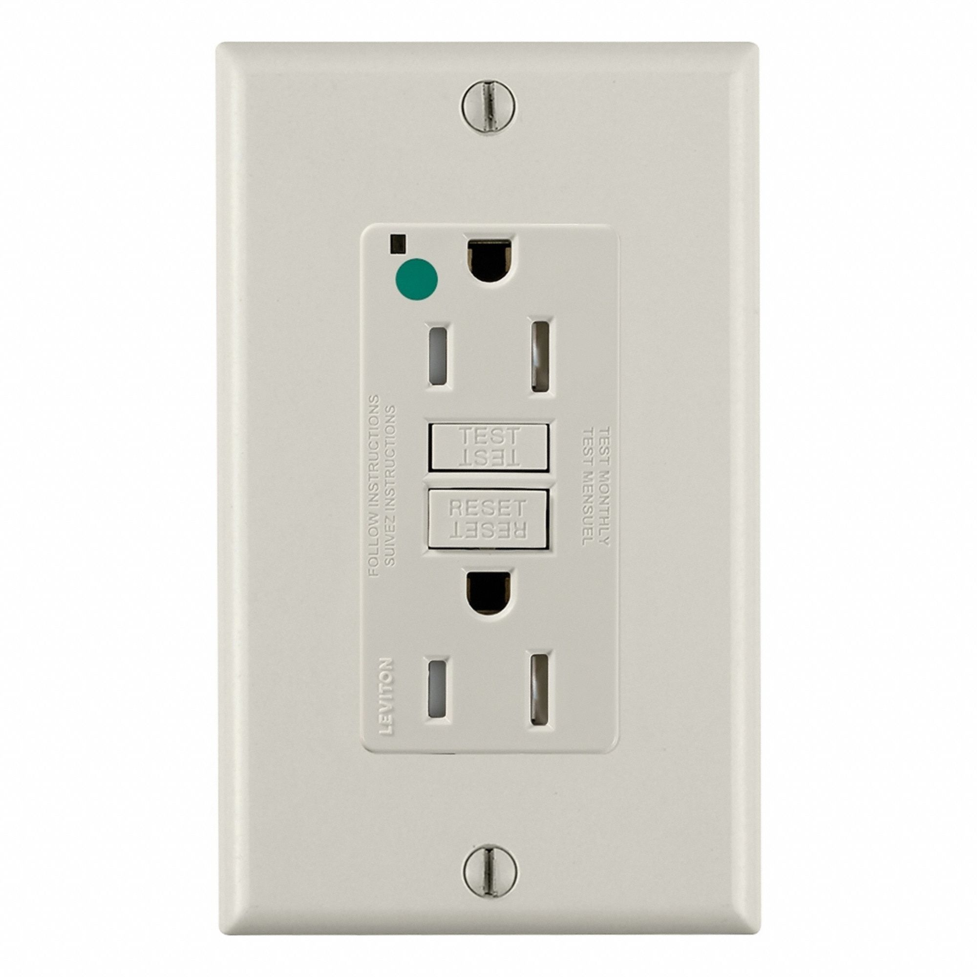 LEVITON, Duplex, 5-15R, Duplex Receptacle Outlet - 879J55|GFTR1-HGT ...