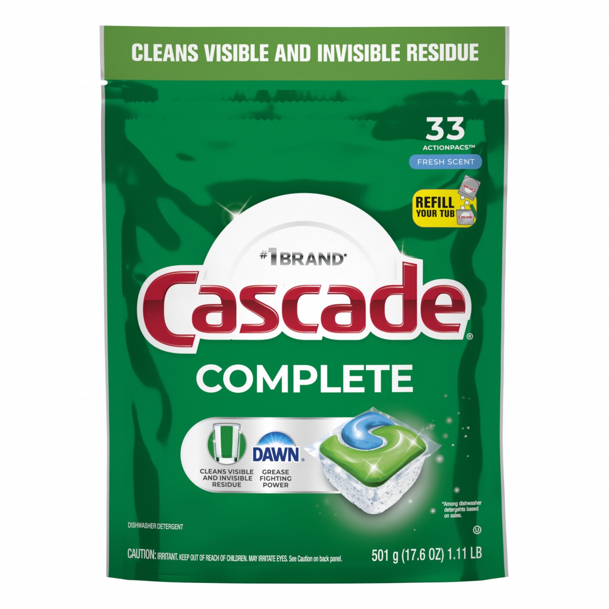 CASCADE, Pacs, Bag, Dishwasher Detergent - 890KA4|15518 - Grainger