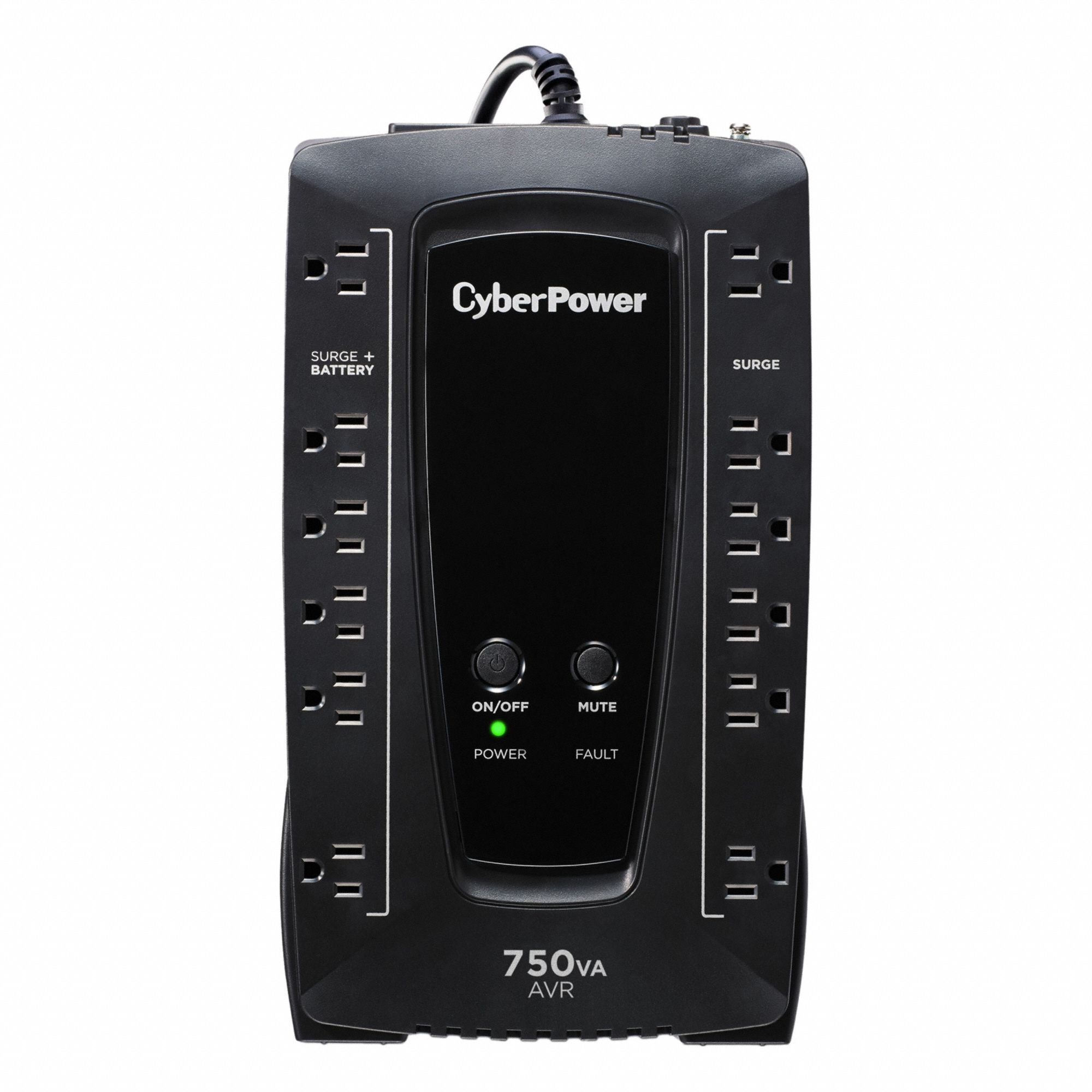 CYBER POWER, Single Phase, 750 VA Power Rating, UPS System - 832UT7 ...