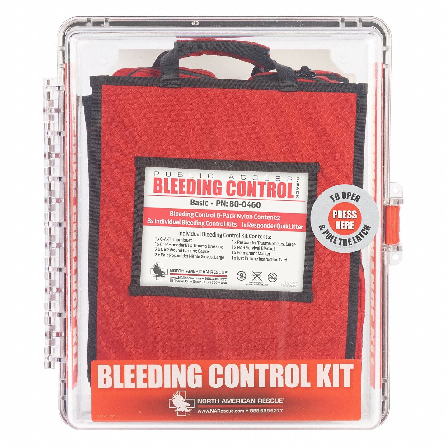 NORTH AMERICAN RESCUE, Plastic Cabinet, 8 People Served, Bleeding ...