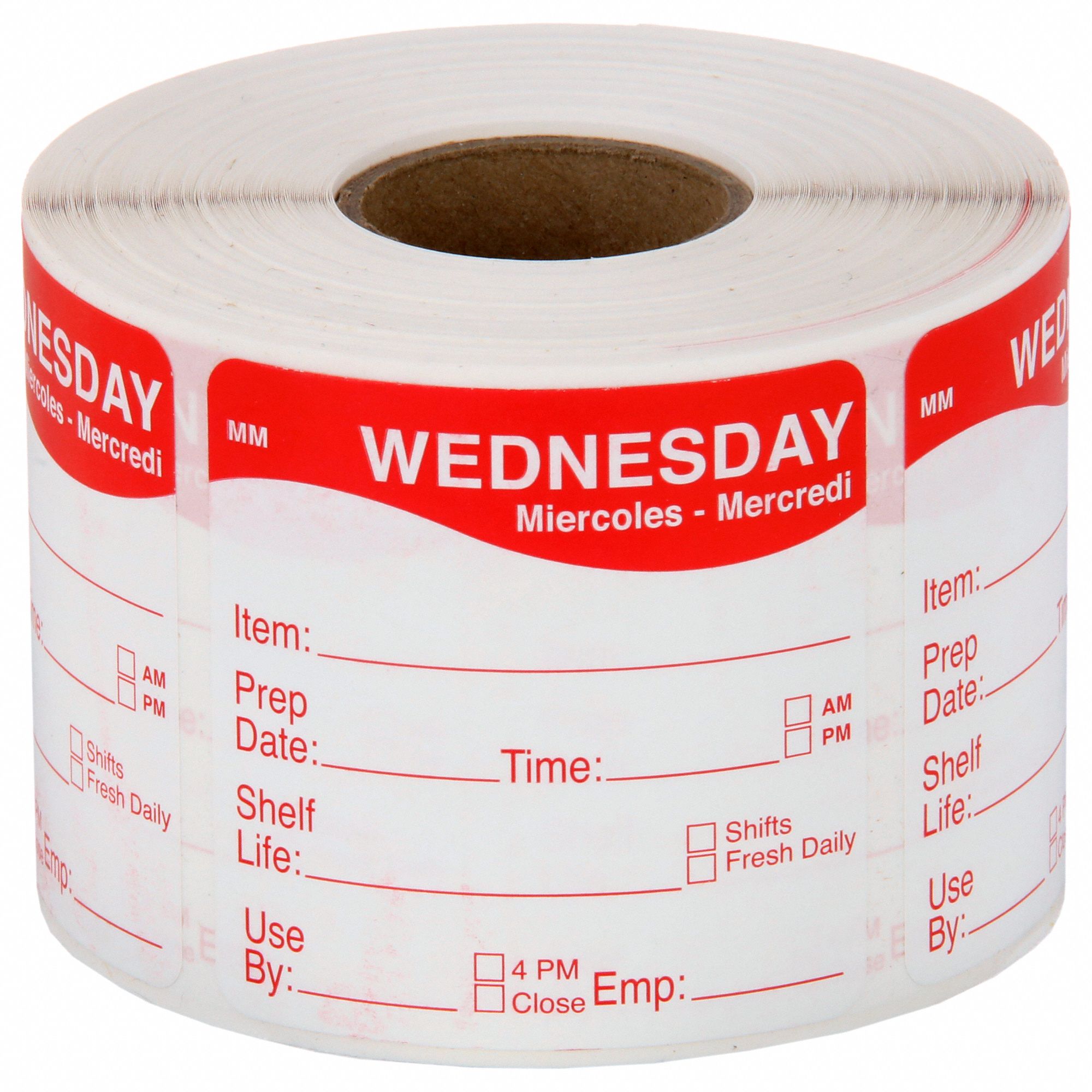 DAYMARK, Red, Wednesday, Food Safety Label - 800MW8|IT120156-3-WED ...