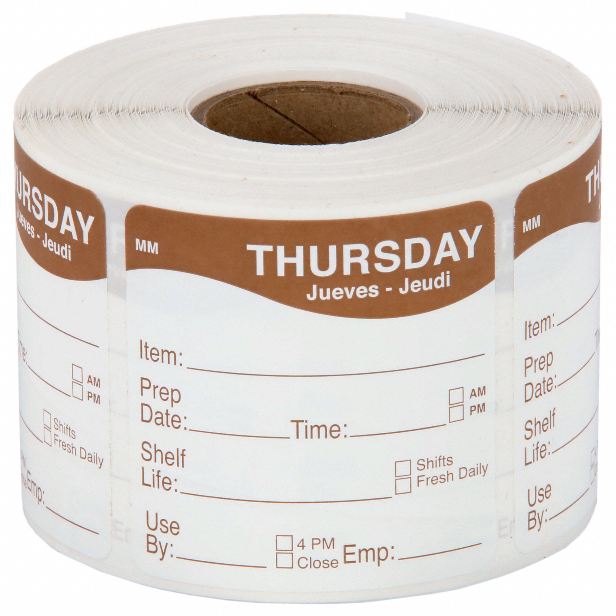 DAYMARK, Brown, Thursday, Food Safety Label - 800MX4|IT120156-4-THU ...