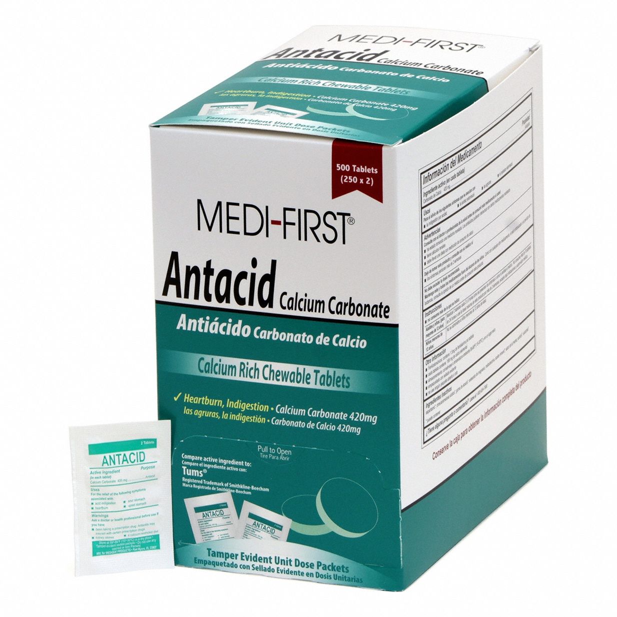 MEDI-FIRST, Mint, 250 Individual Doses, Antacids and Indigestion ...