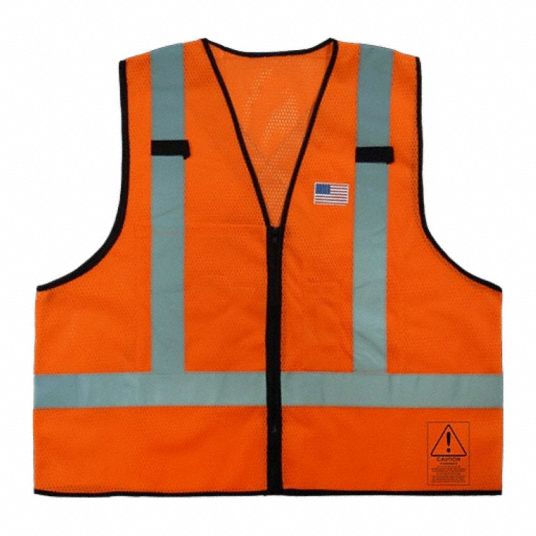 Vest,ANSI C2,Mesh, Zip,BNSF Orange,2XL - Grainger
