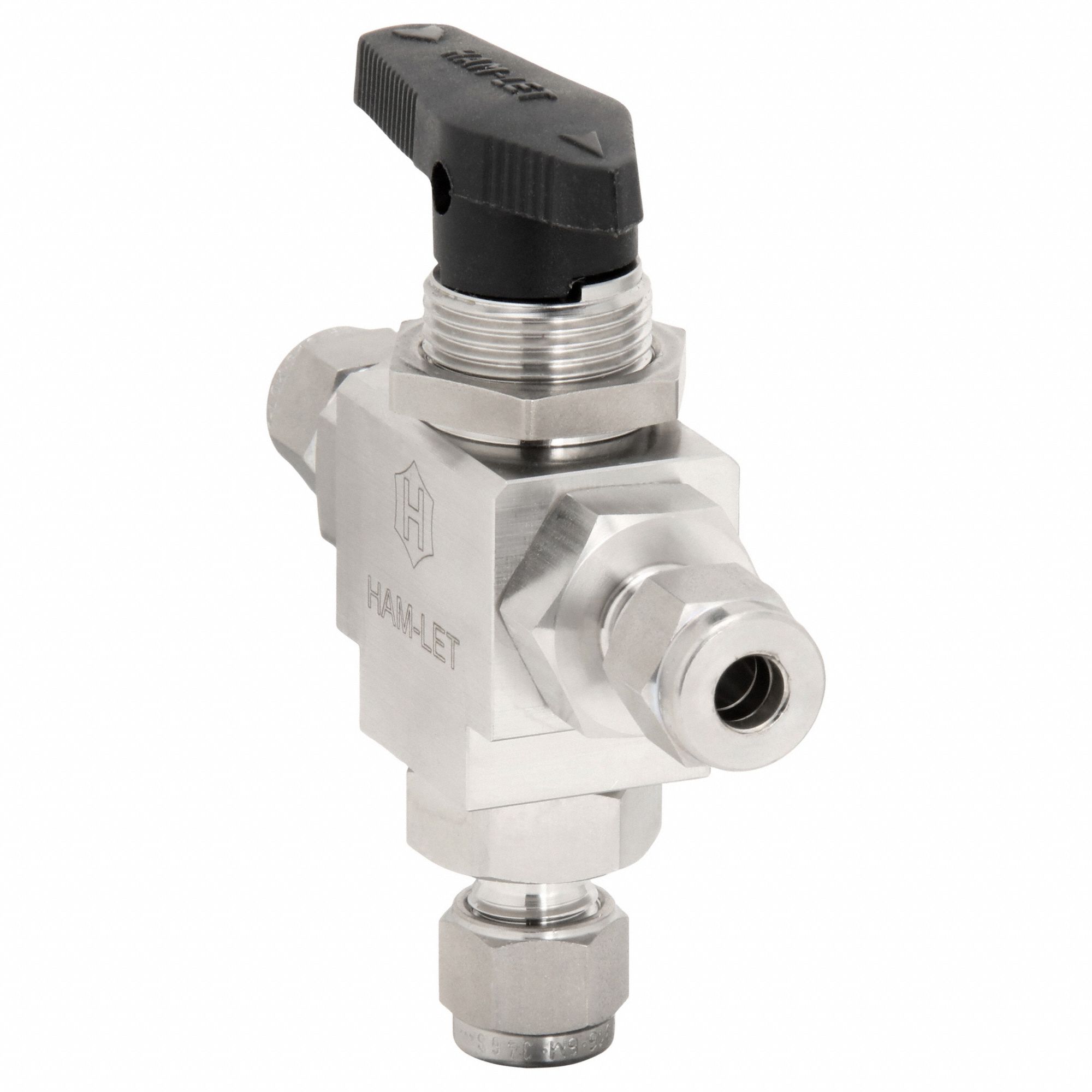 HAM-LET, 6 mm, 316 Stainless Steel, Manual Three-Way Ball Valve ...