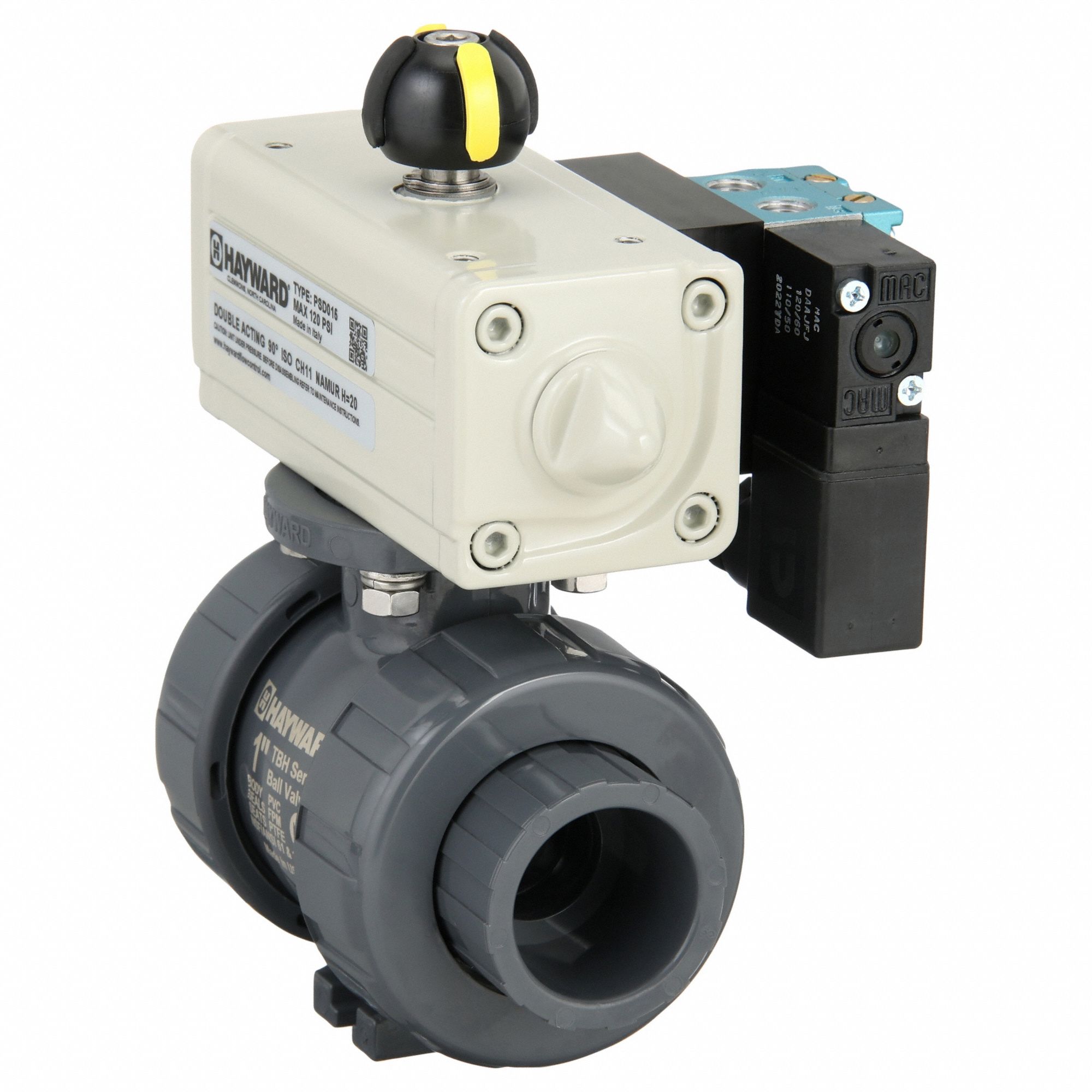 HAYWARD FLOW CONTROL, 1 in, PVC, Pneumatically Actuated Two-Way Ball ...