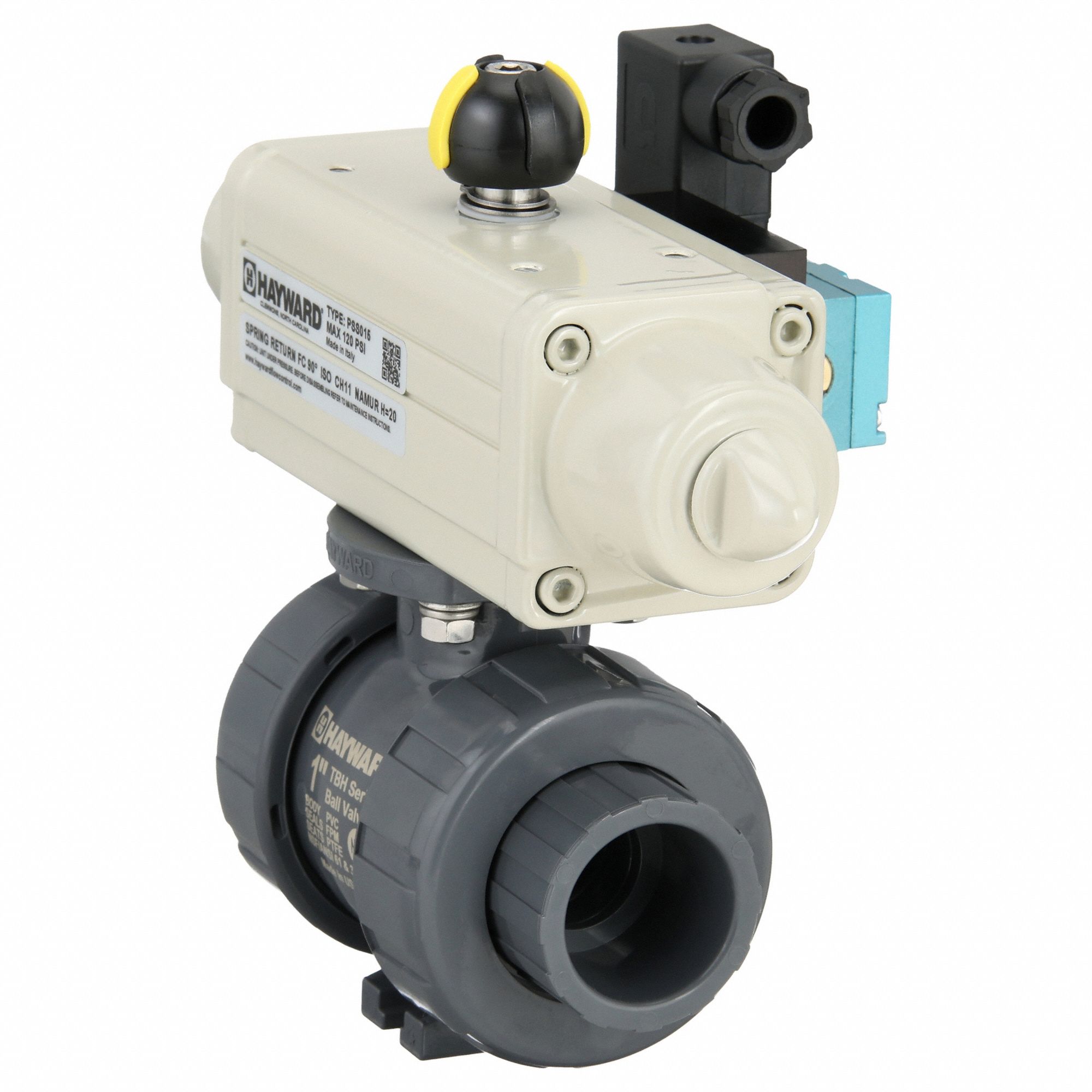 HAYWARD FLOW CONTROL, 1 in, PVC, Pneumatically Actuated Two-Way Ball ...