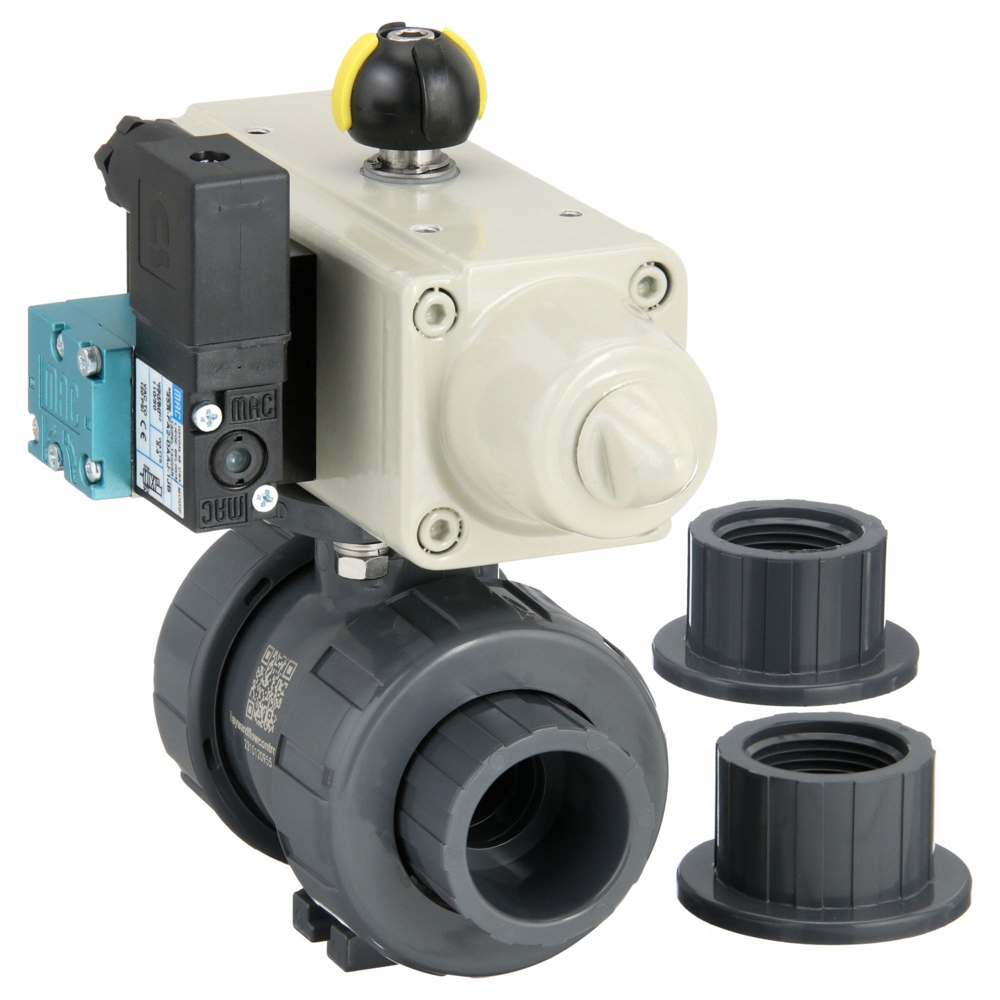 HAYWARD FLOW CONTROL, 1 in, PVC, Pneumatically Actuated Two-Way Ball ...