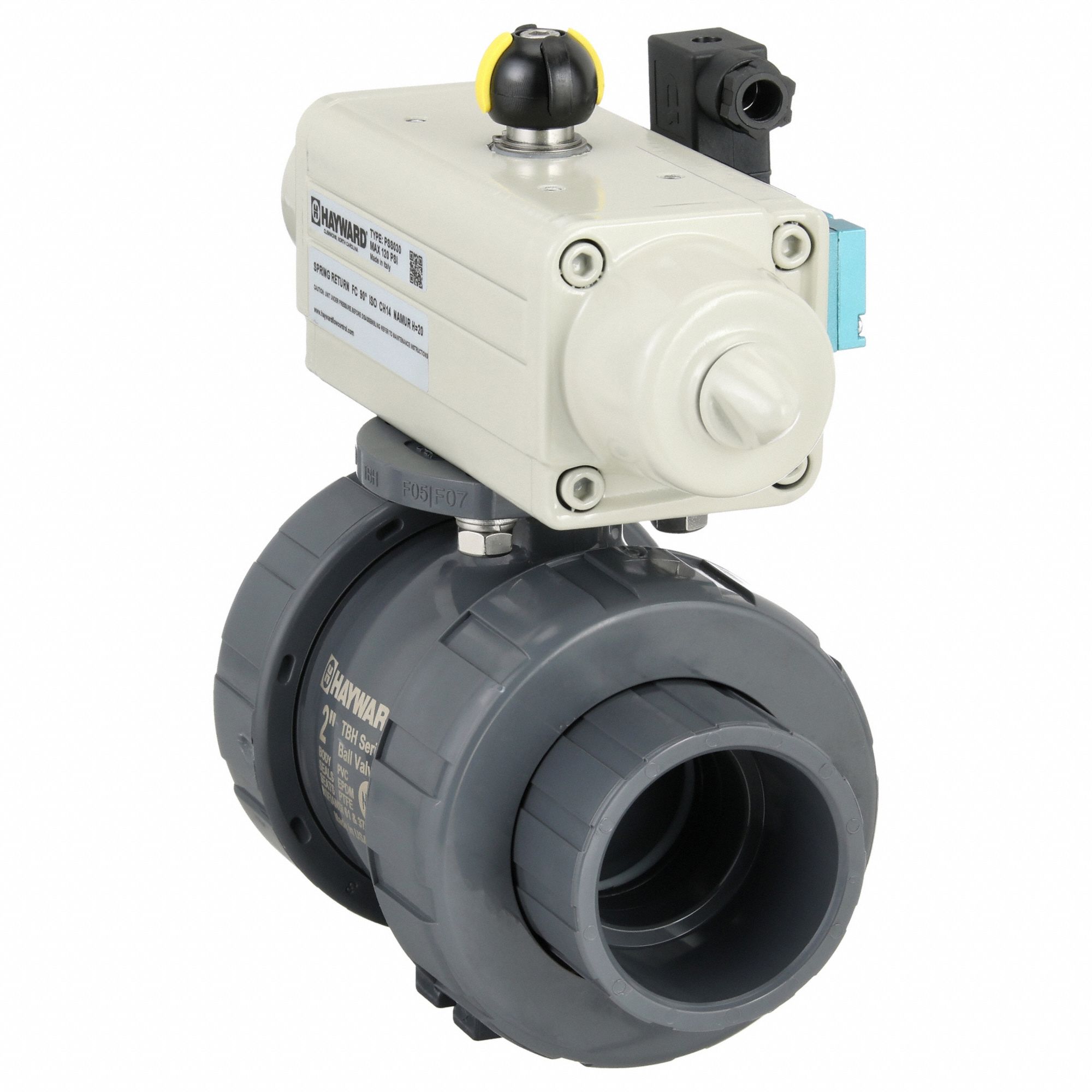 HAYWARD FLOW CONTROL, 2 in, PVC, Pneumatically Actuated Two-Way Ball ...