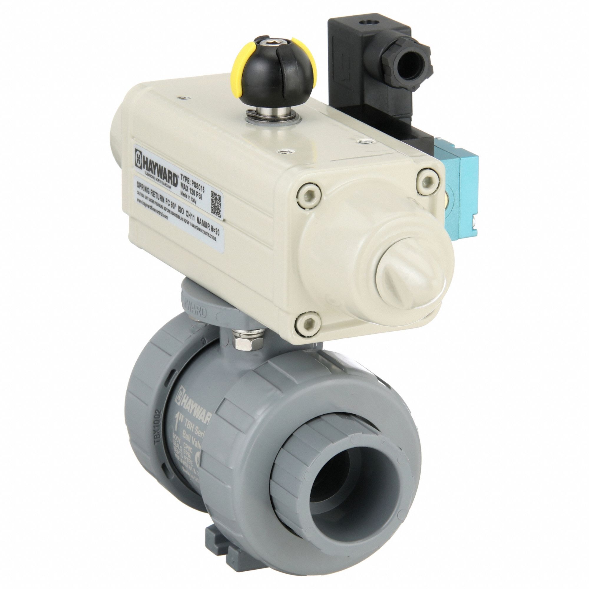 HAYWARD FLOW CONTROL, 1 in, CPVC, Pneumatically Actuated Two-Way Ball ...