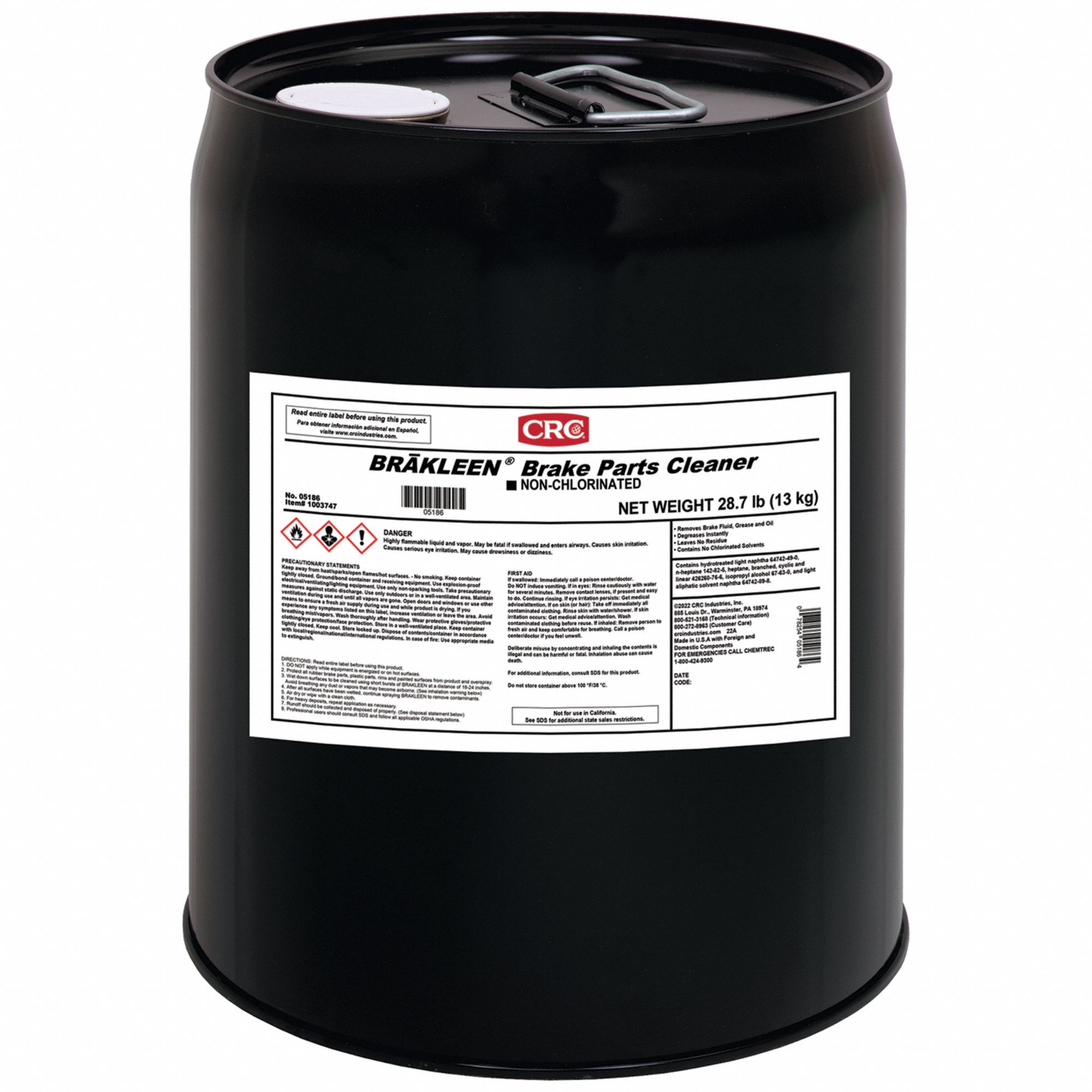 CRC, Solvent, Liquid, Non-chlorinated Brake Parts Cleaner - 802LK1 ...
