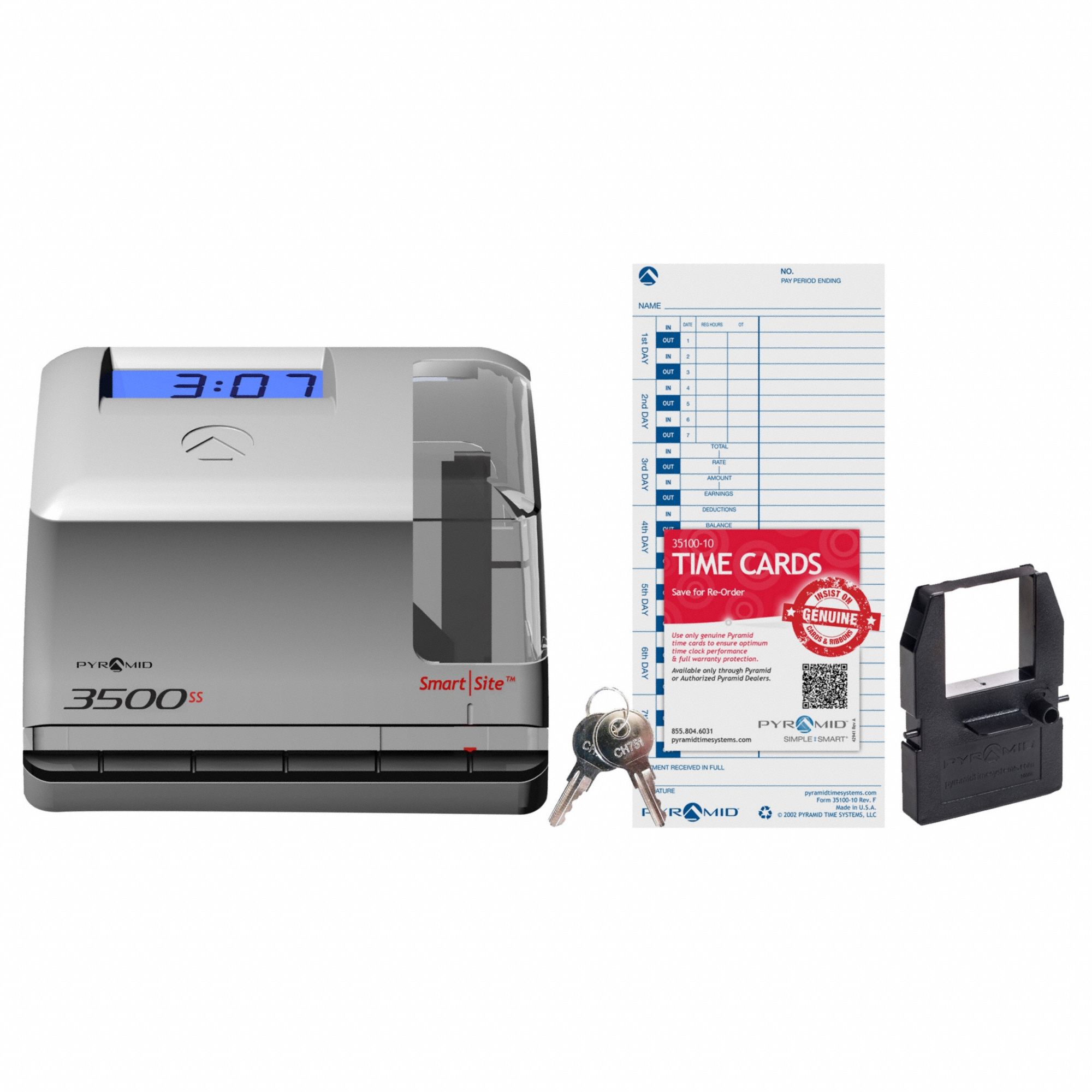 PYRAMID, Punch Clock Type, Digital, Time Clock - 802NV9|3500ss - Grainger