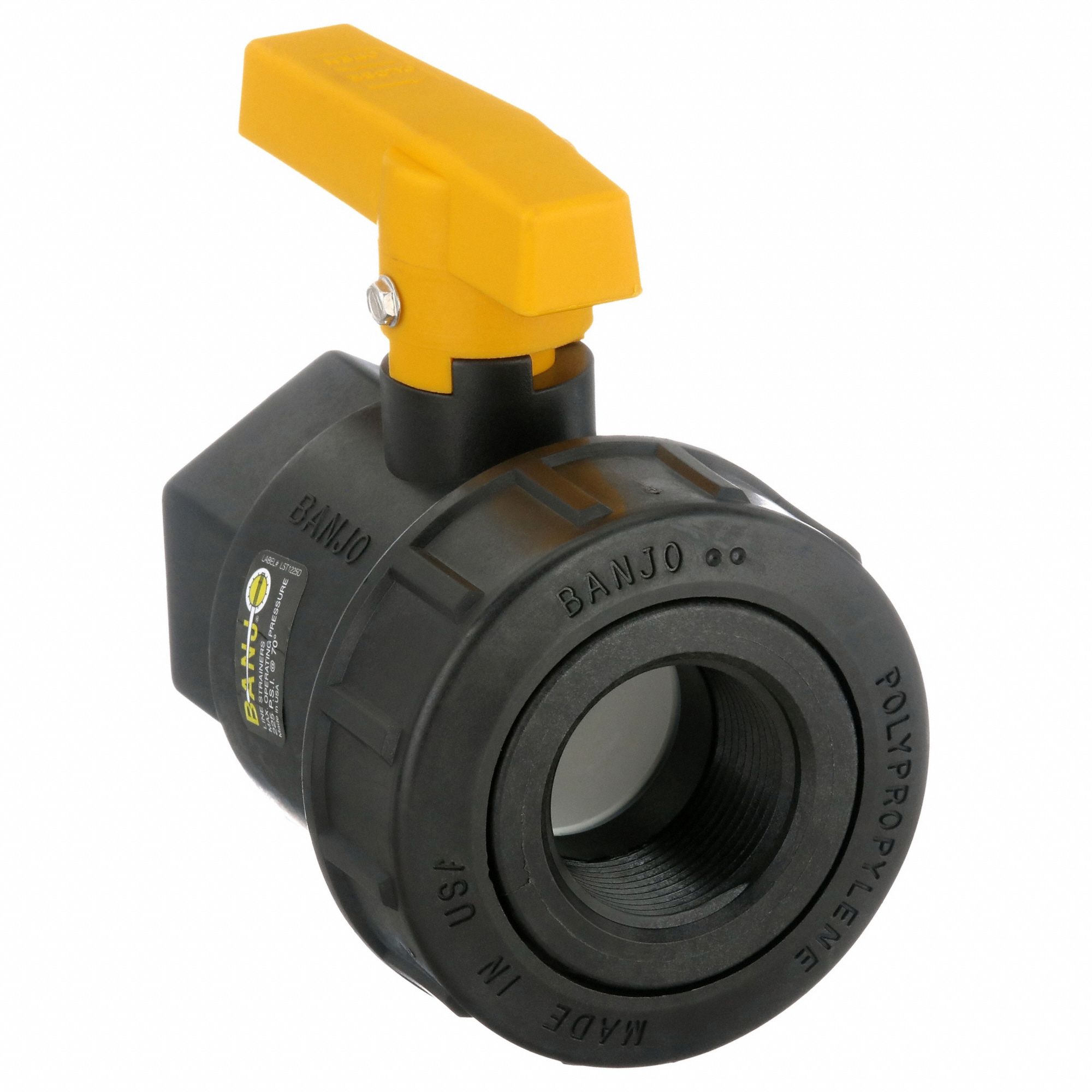 BANJO, 1 1/4 in, Polypropylene, Manual Two-Way Ball Valve - 803HZ3 ...