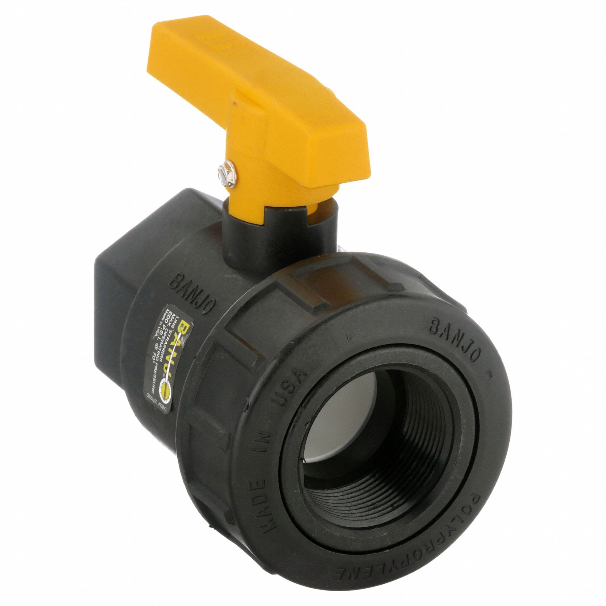 BANJO, 1 1/2 in, Polypropylene, Manual Two-Way Ball Valve - 803HZ4 ...