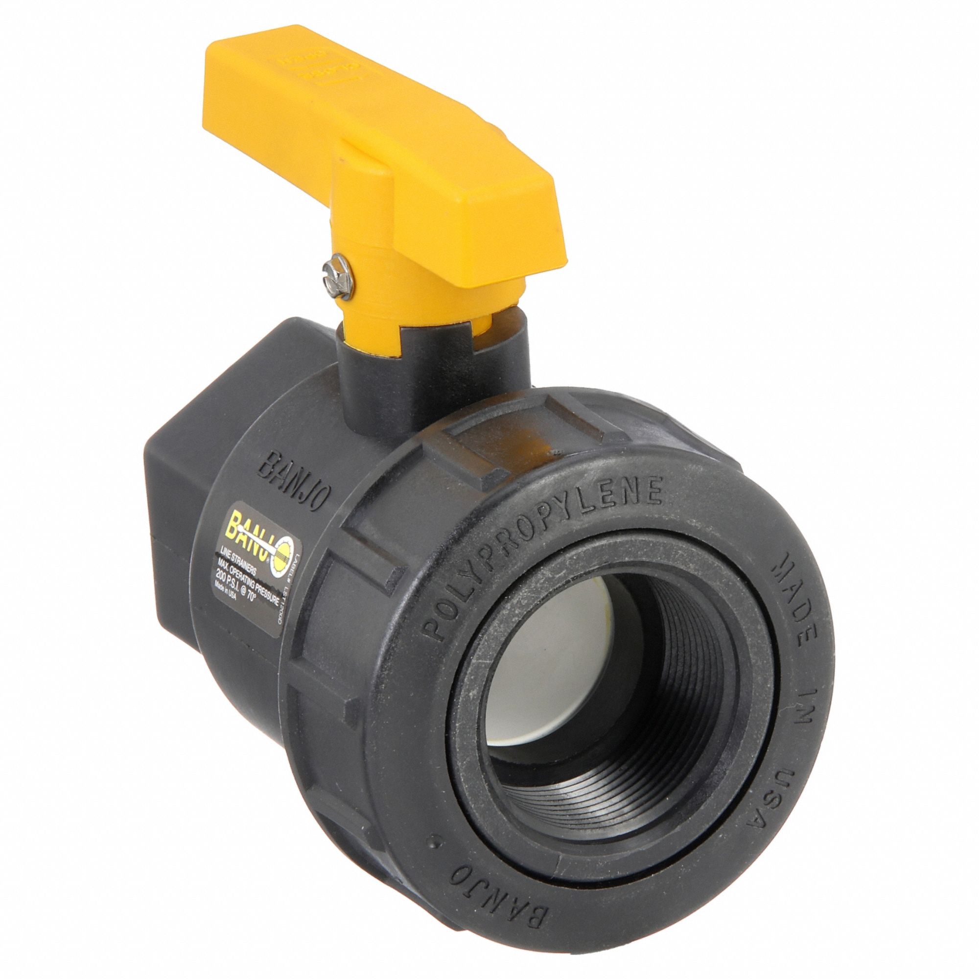 BANJO, 1 1/2 in, Polypropylene, Manual Two-Way Ball Valve - 803HZ5 ...