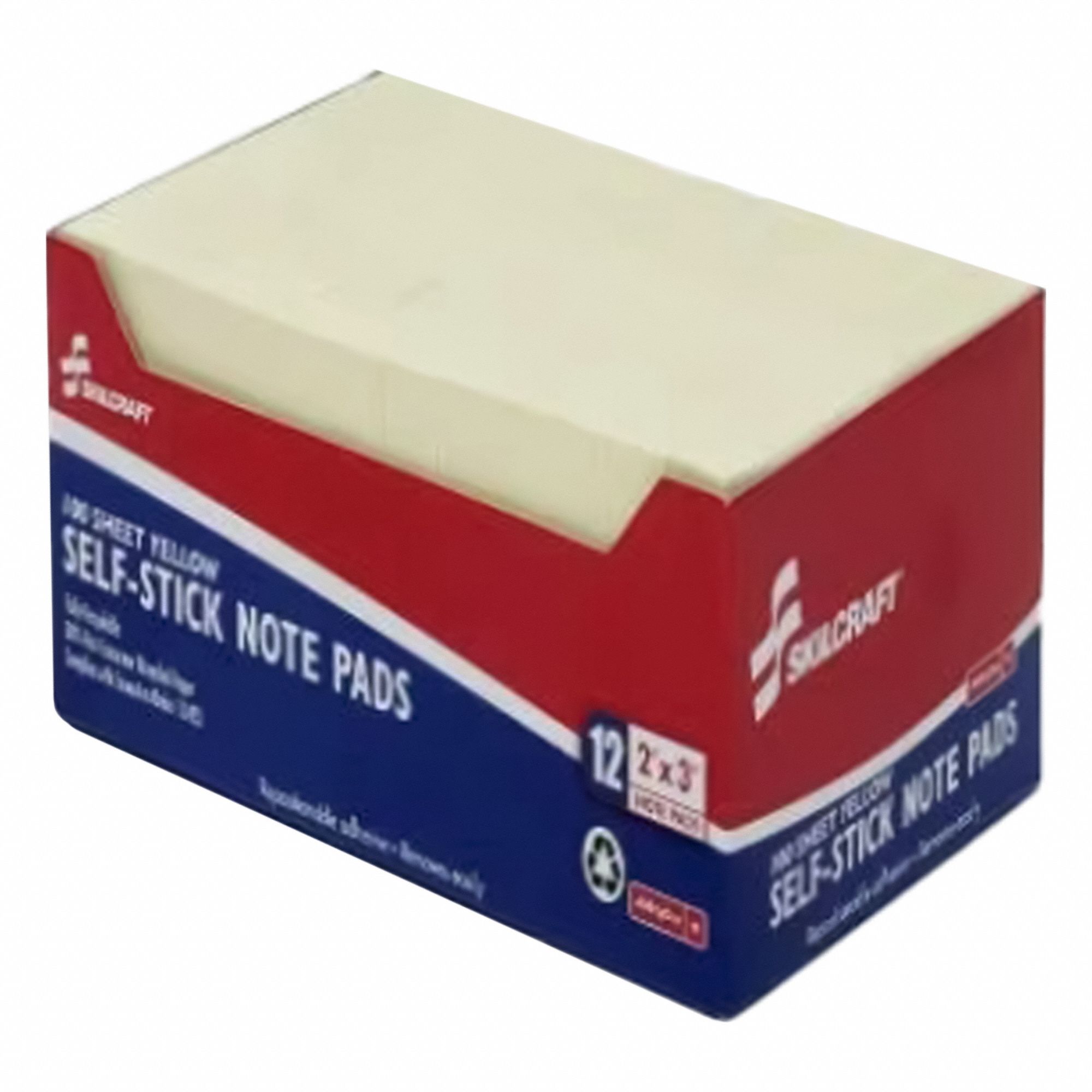 Pad, Self-Stick, Yellow, 2" X 3" - Grainger